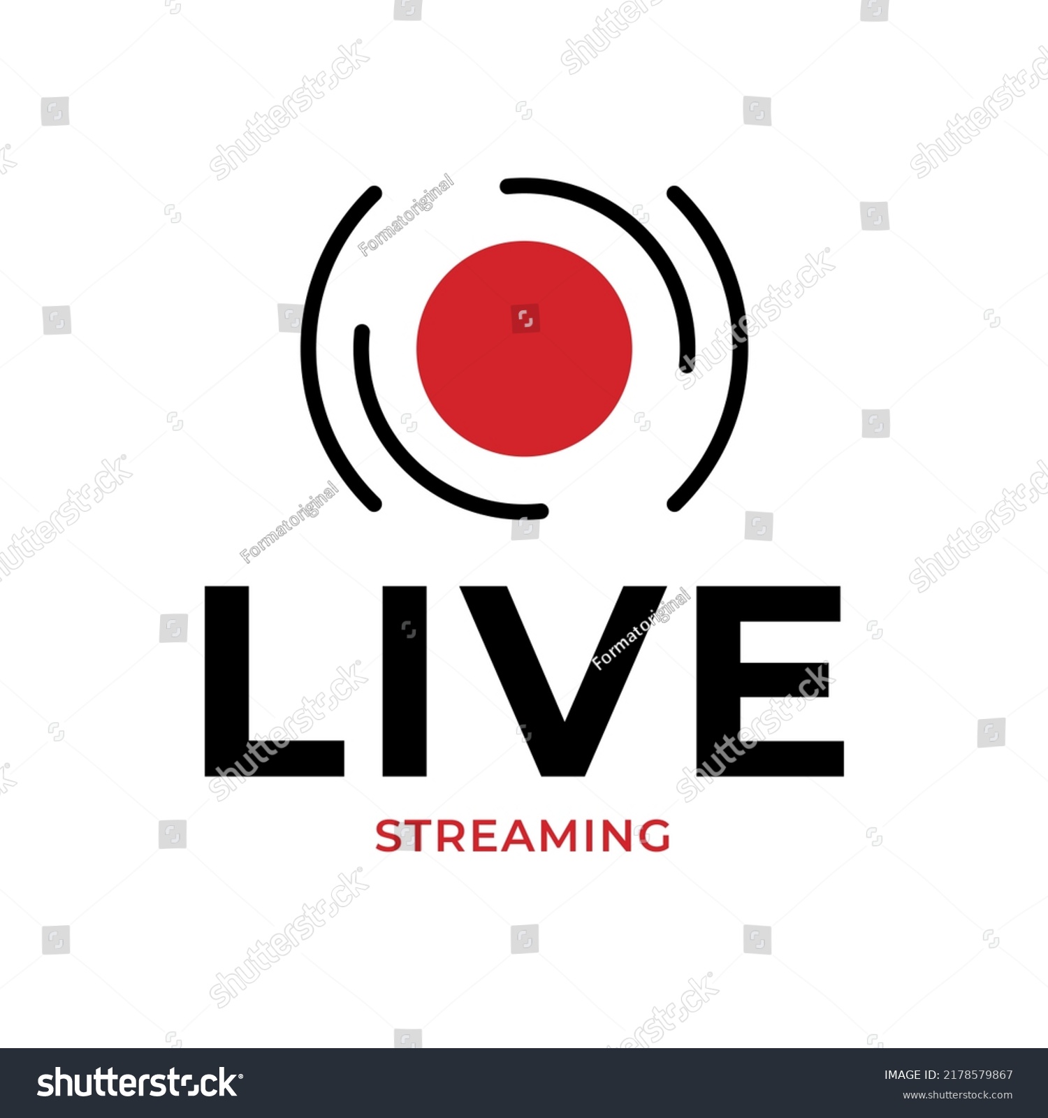 Live Streaming Symbol Icon Red Button Stock Vector (Royalty Free ...