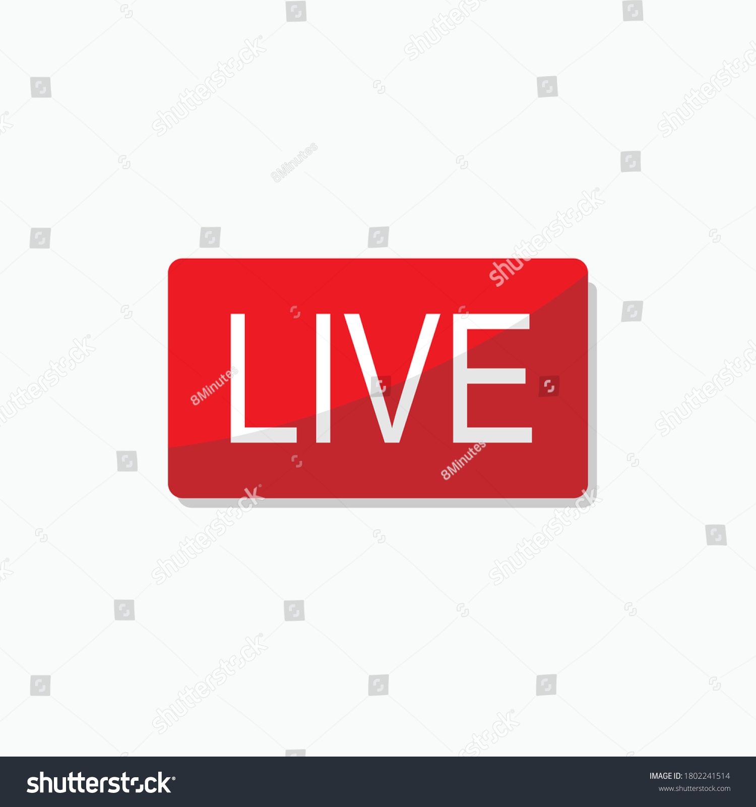 Vektor Stok Live Text Icon Direct Broadcast Symbol (Tanpa Royalti ...