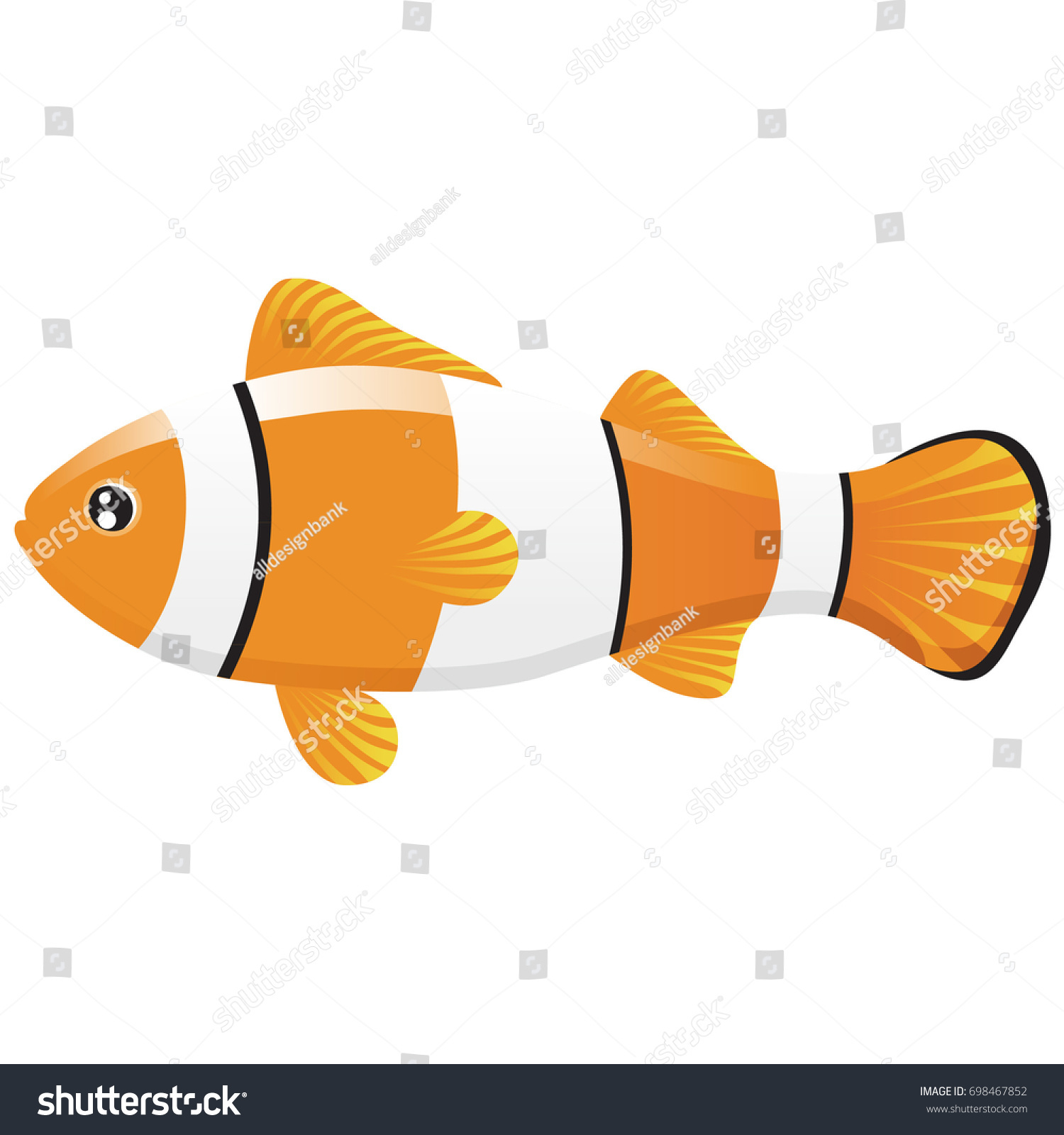 Lively Realistic Fish Stock Vector (Royalty Free) 698467852 | Shutterstock