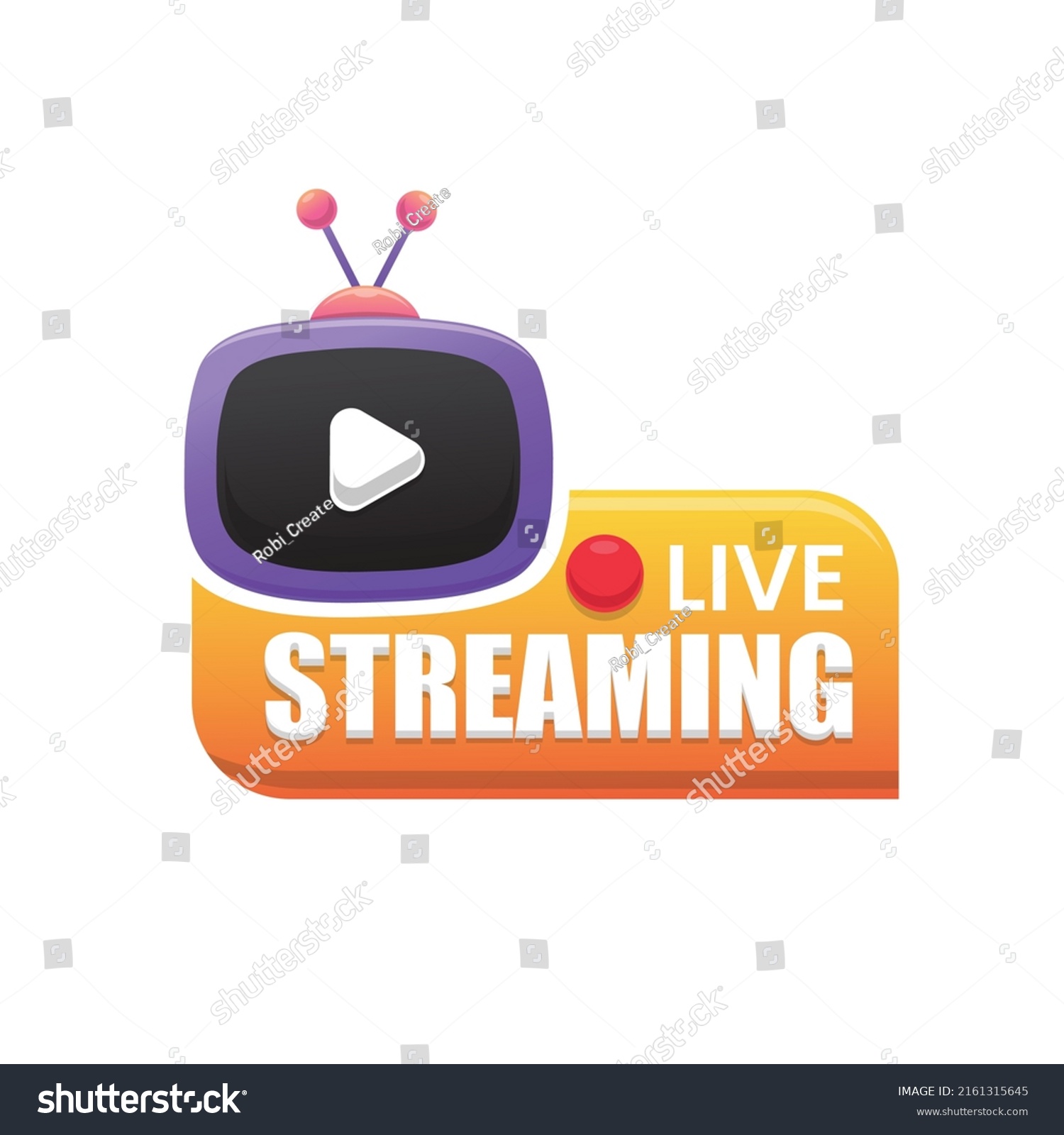 Livestream Button Gradient Design Template Stock Vector (Royalty Free ...
