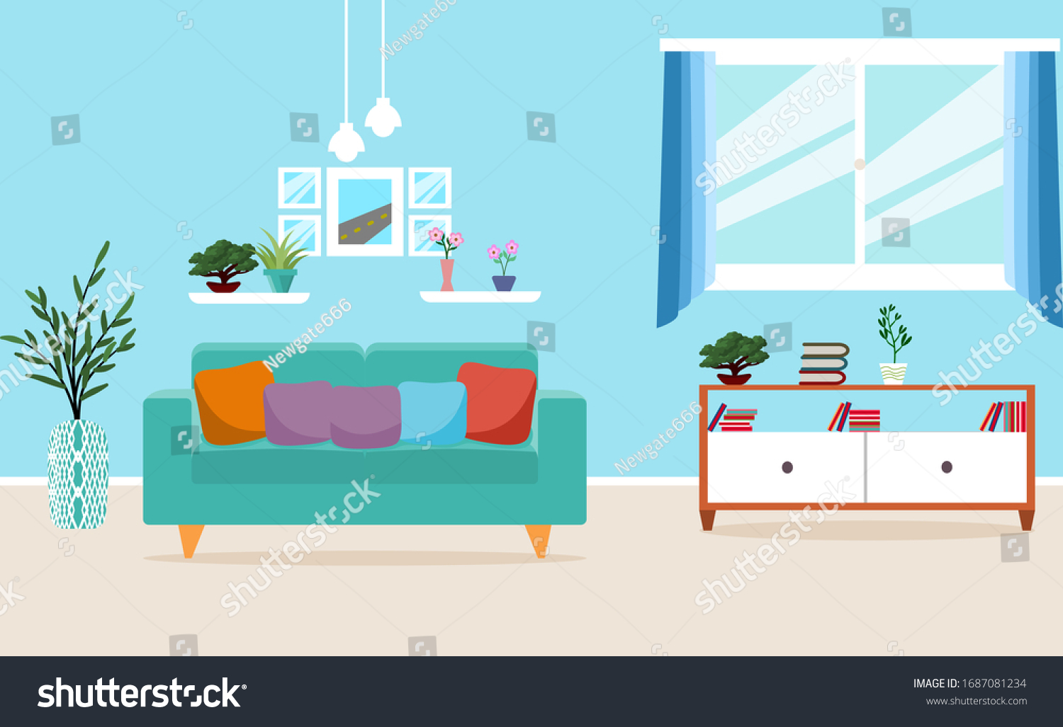Diseño vectorial de la sala de: vector de stock (libre de regalías ...
