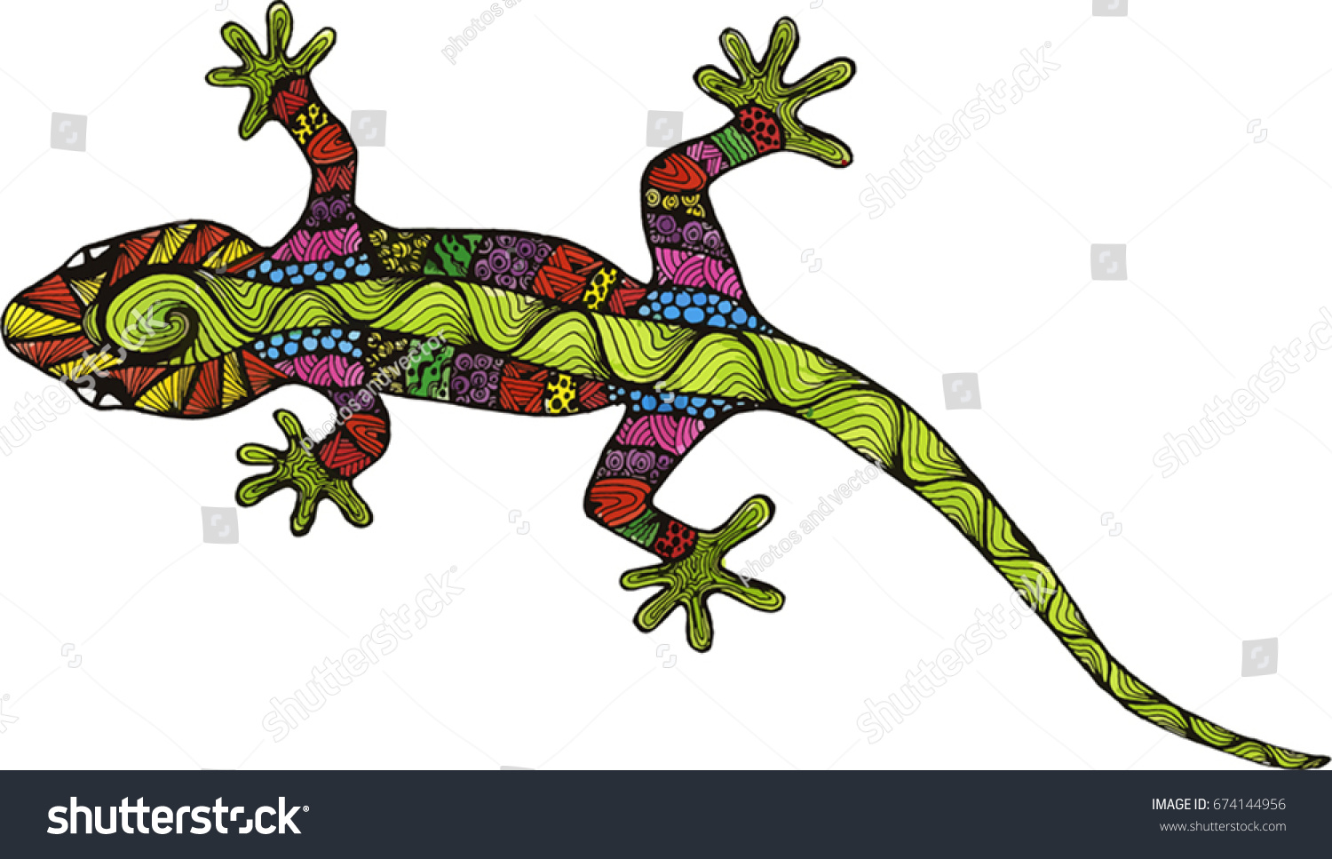 Lizard Amphibian Doodle Lizard Drawing Stock Vector (Royalty Free ...