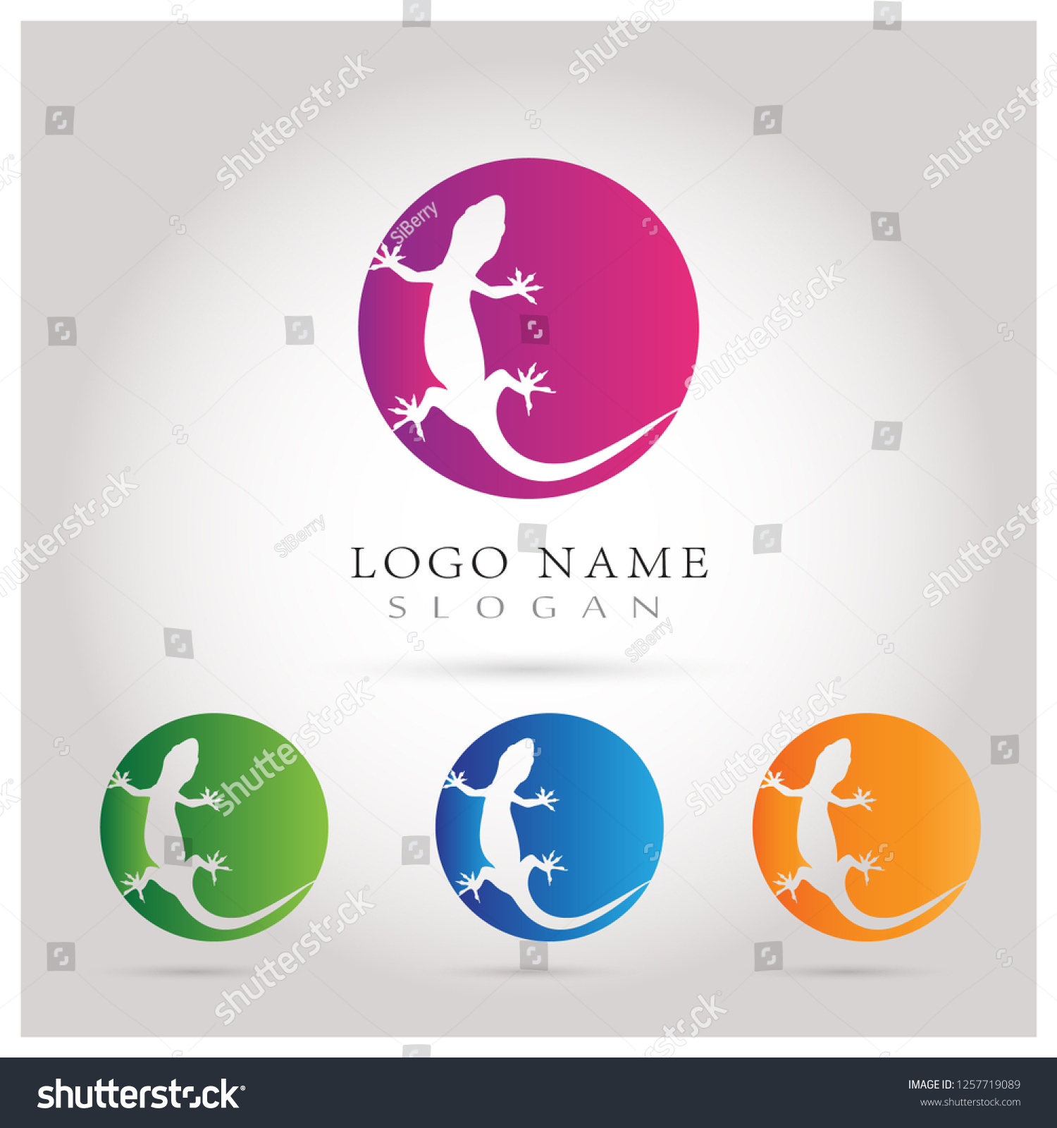 Lizard Gecko Logo Icon Symbol Vector Stock Vector (Royalty Free) 1257719089