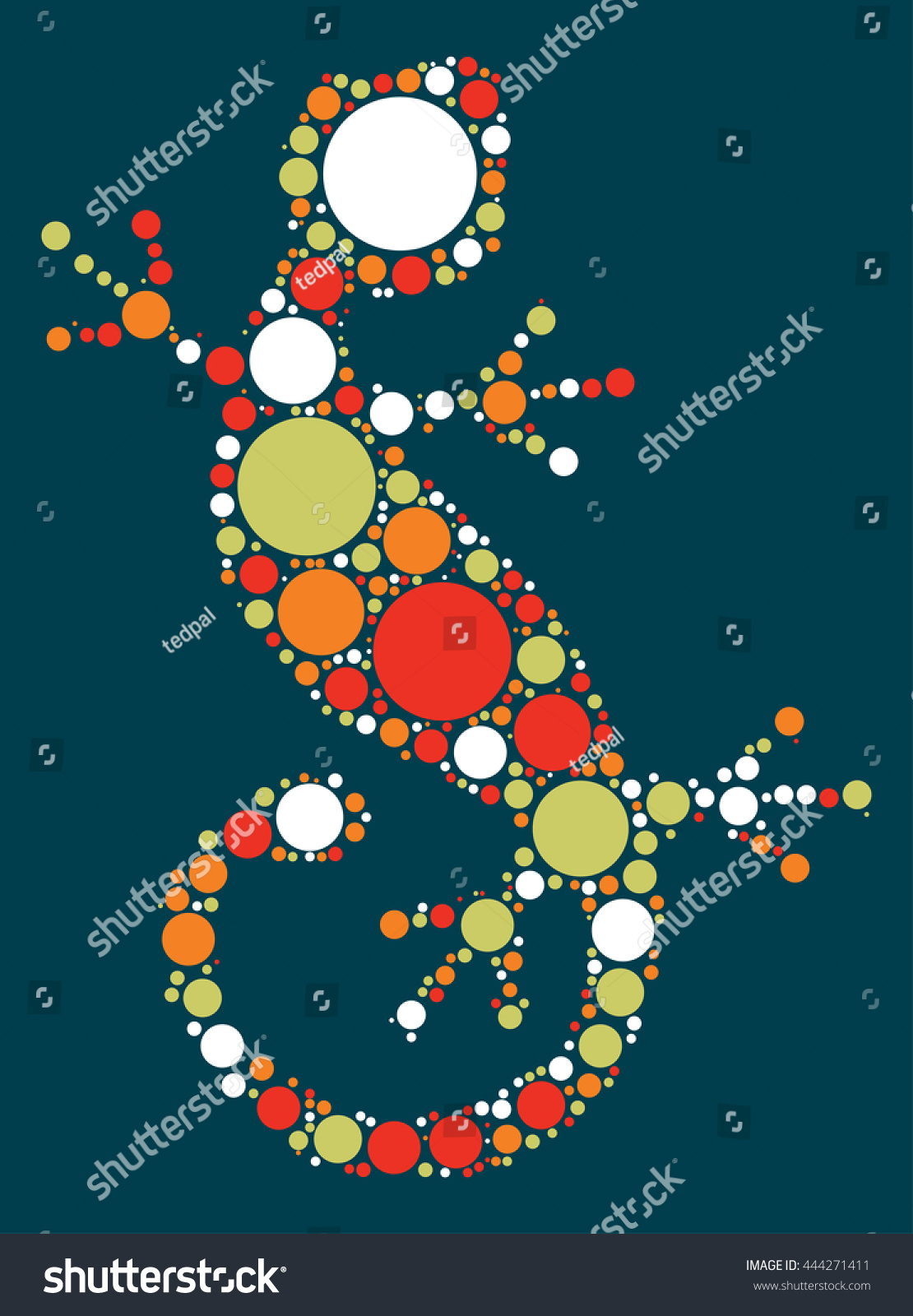 Lizard Shape Vector Design By Color Stock Vector (Royalty Free ...