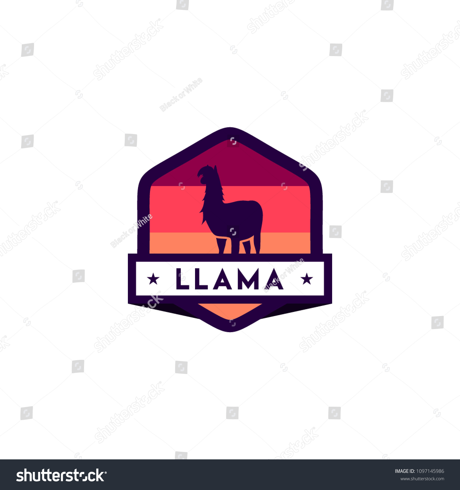 Llama Logo Design Stock Vector (Royalty Free) 1097145986