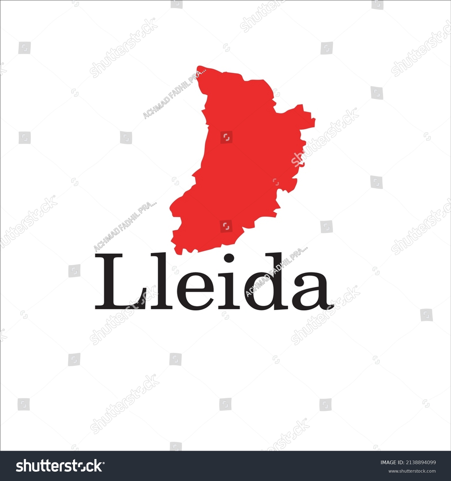 Lleida Map On White Background Stock Vector (Royalty Free) 2138894099 ...
