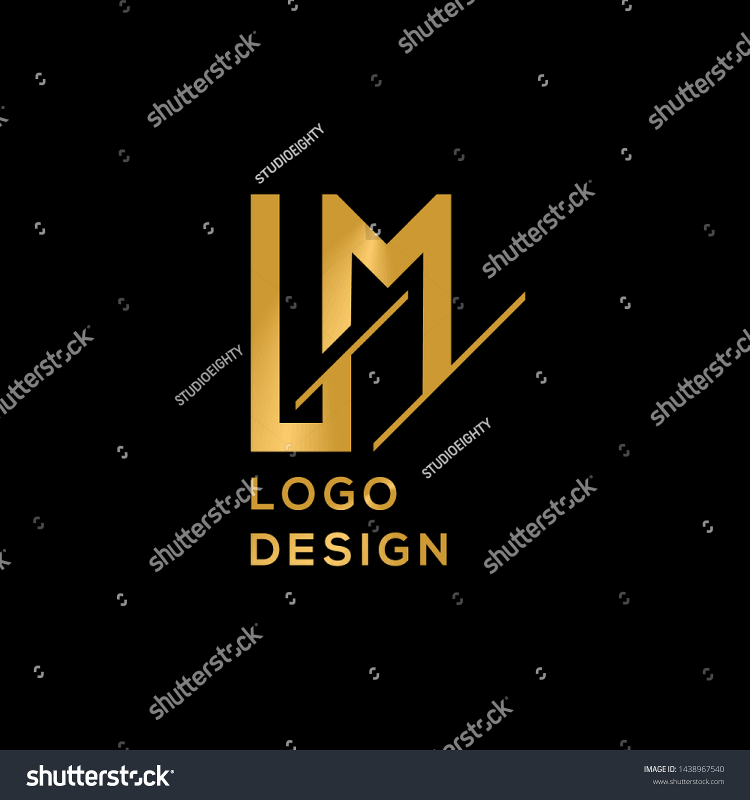 Lm Gold Letter Logo Template Vector Stock Vector (Royalty Free ...