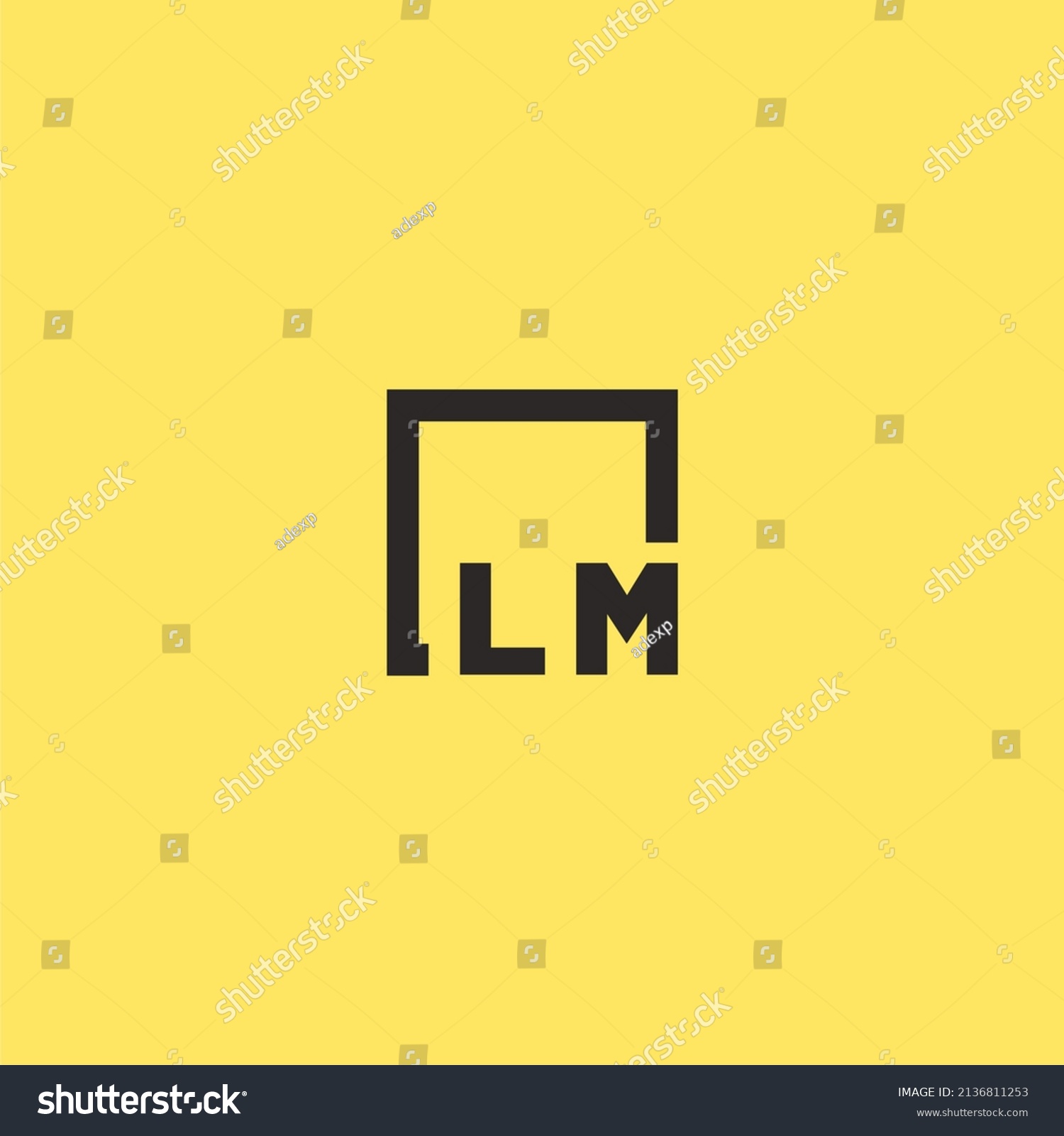Lm Initial Monogram Logo Square Style Stock Vector (Royalty Free ...
