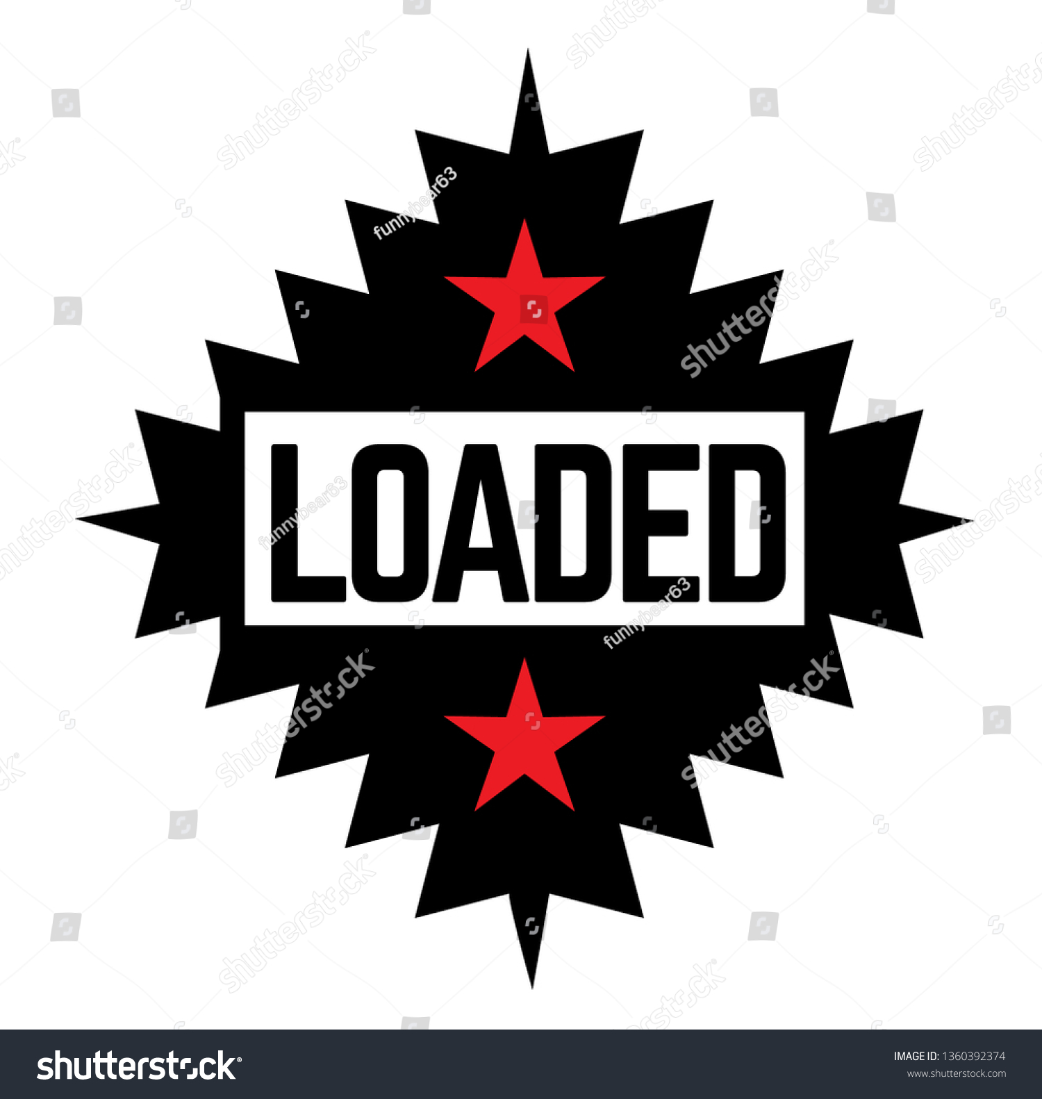 Loaded Stamp On White Stock Vector (Royalty Free) 1360392374