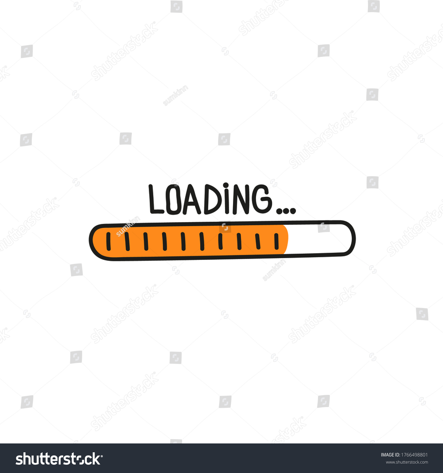 Loading Bar Doodle Icon Vector Illustration Stock Vector (Royalty Free ...