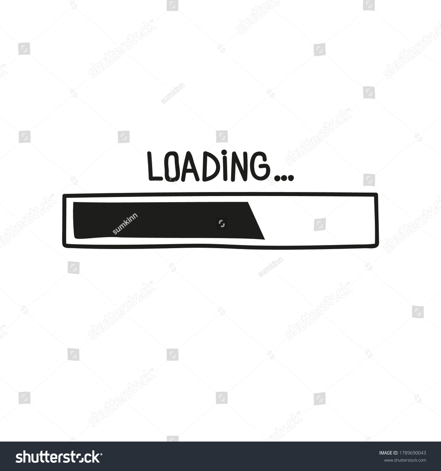 Loading Bar Doodle Icon Vector Illustration Stock Vector (Royalty Free ...