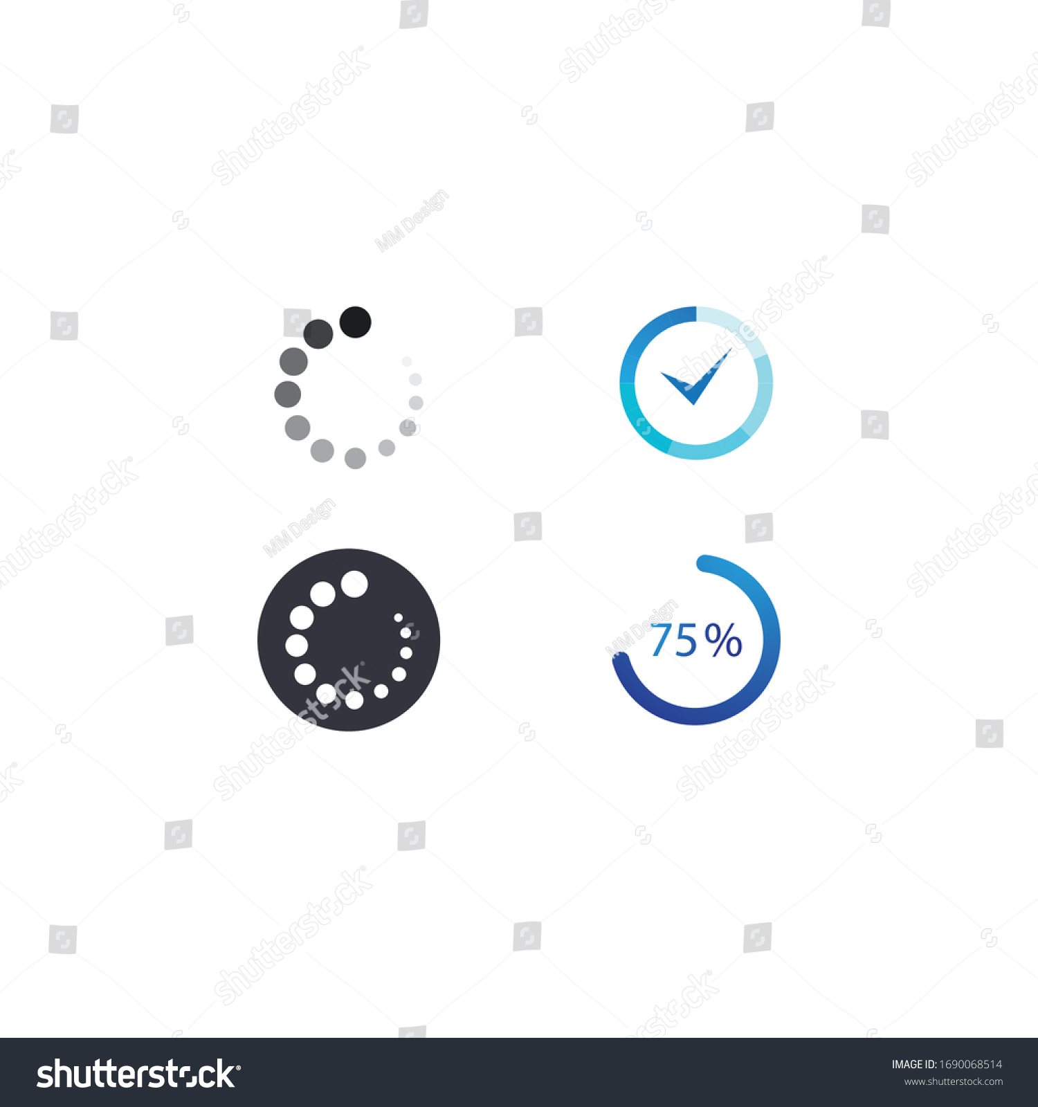 Loading Bar Icon Set Vector Design Stock Vector (Royalty Free ...