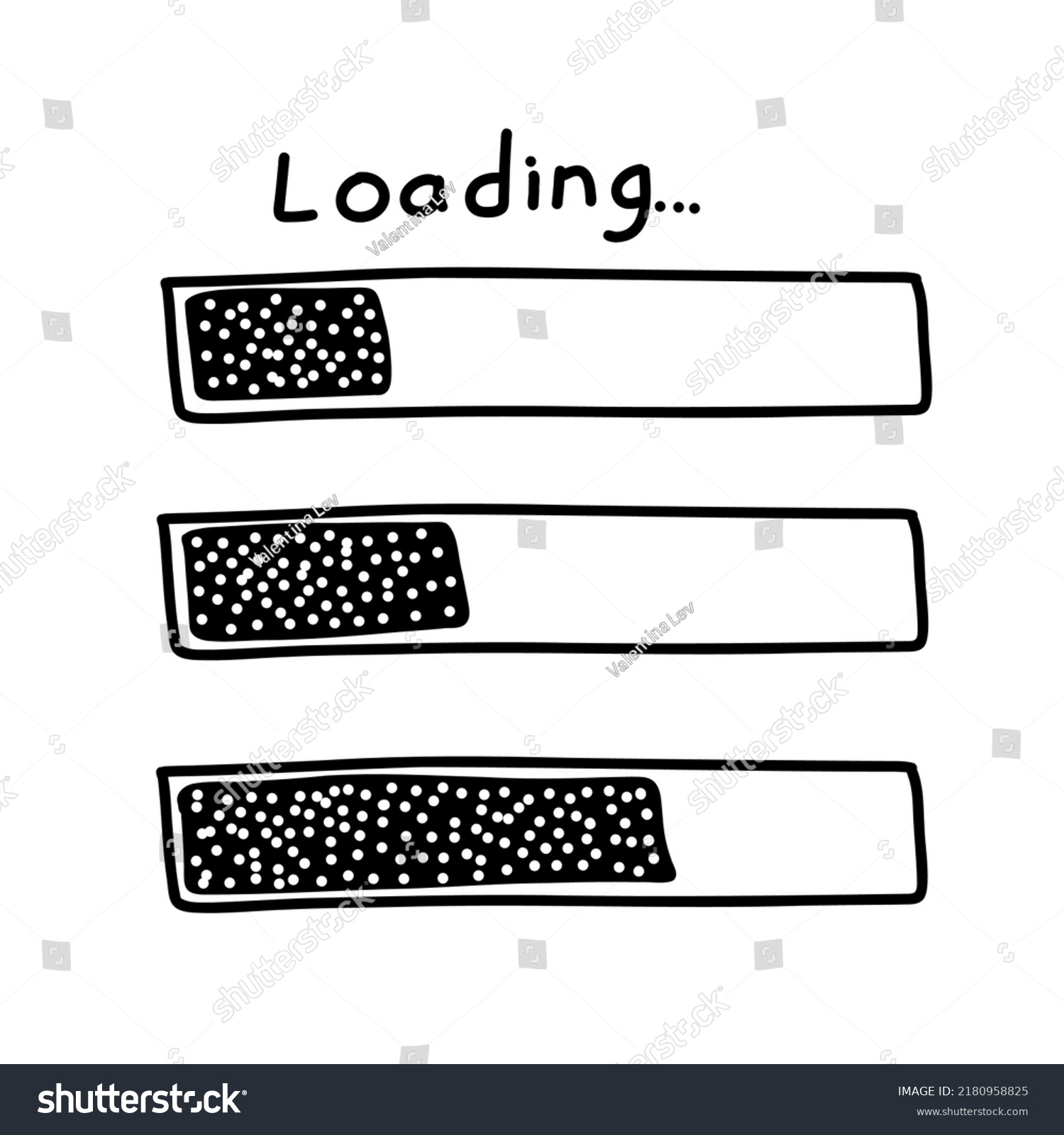 Loading Bar Sketch Doodle Style Hand Stock Vector (Royalty Free ...