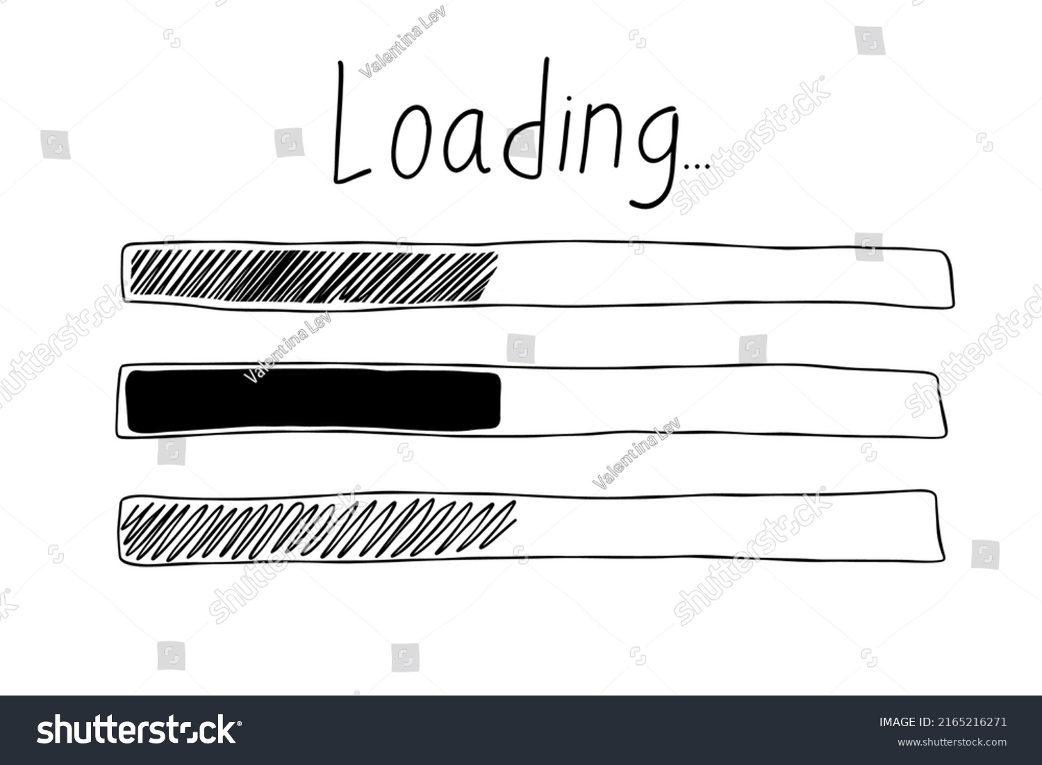 Loading Bar Sketch Style Hand Drawn Stock Vector (Royalty Free ...