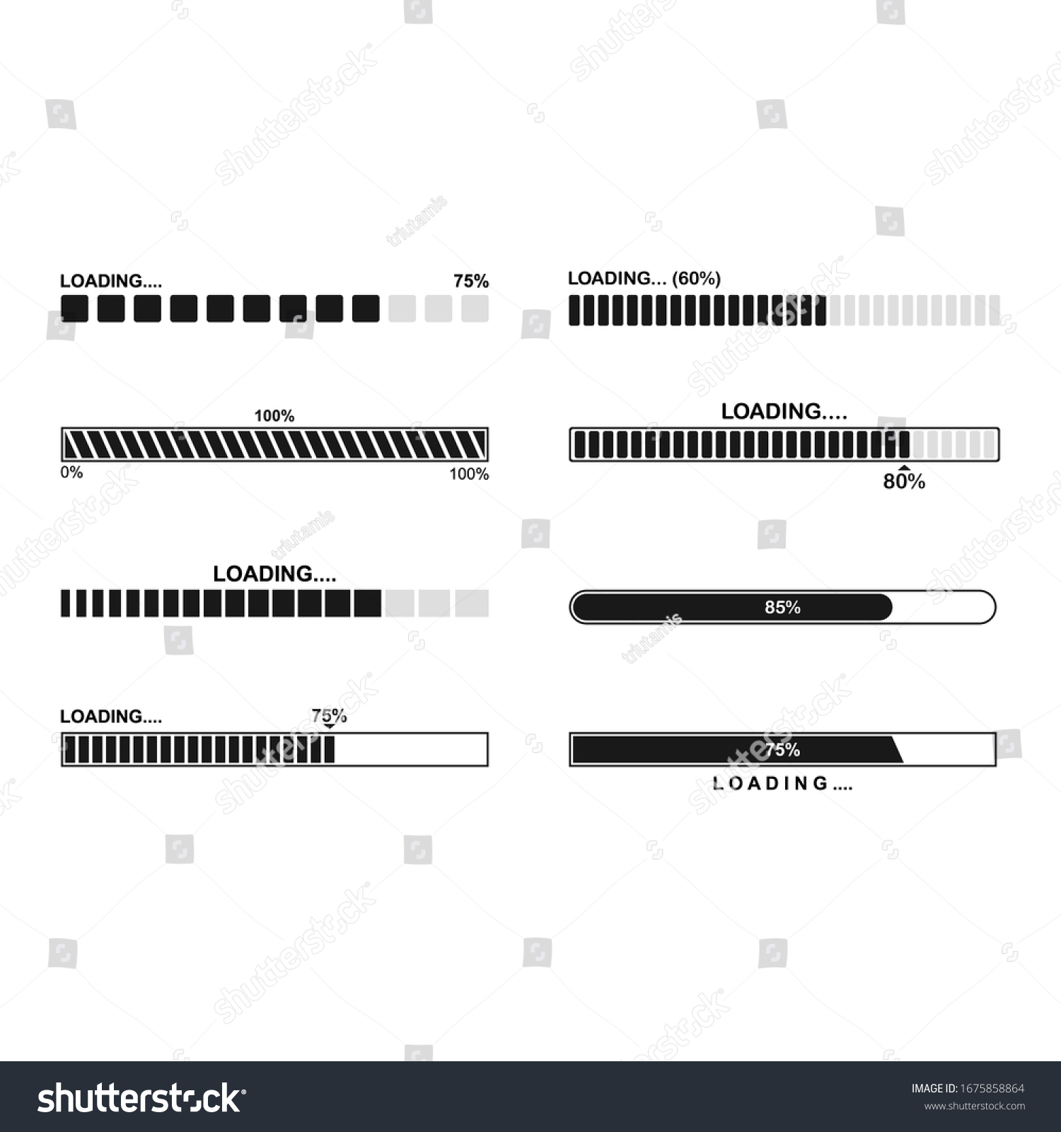 Loading Bar Progress Icons Load Sign: Vector có sẵn (miễn phí bản quyền ...