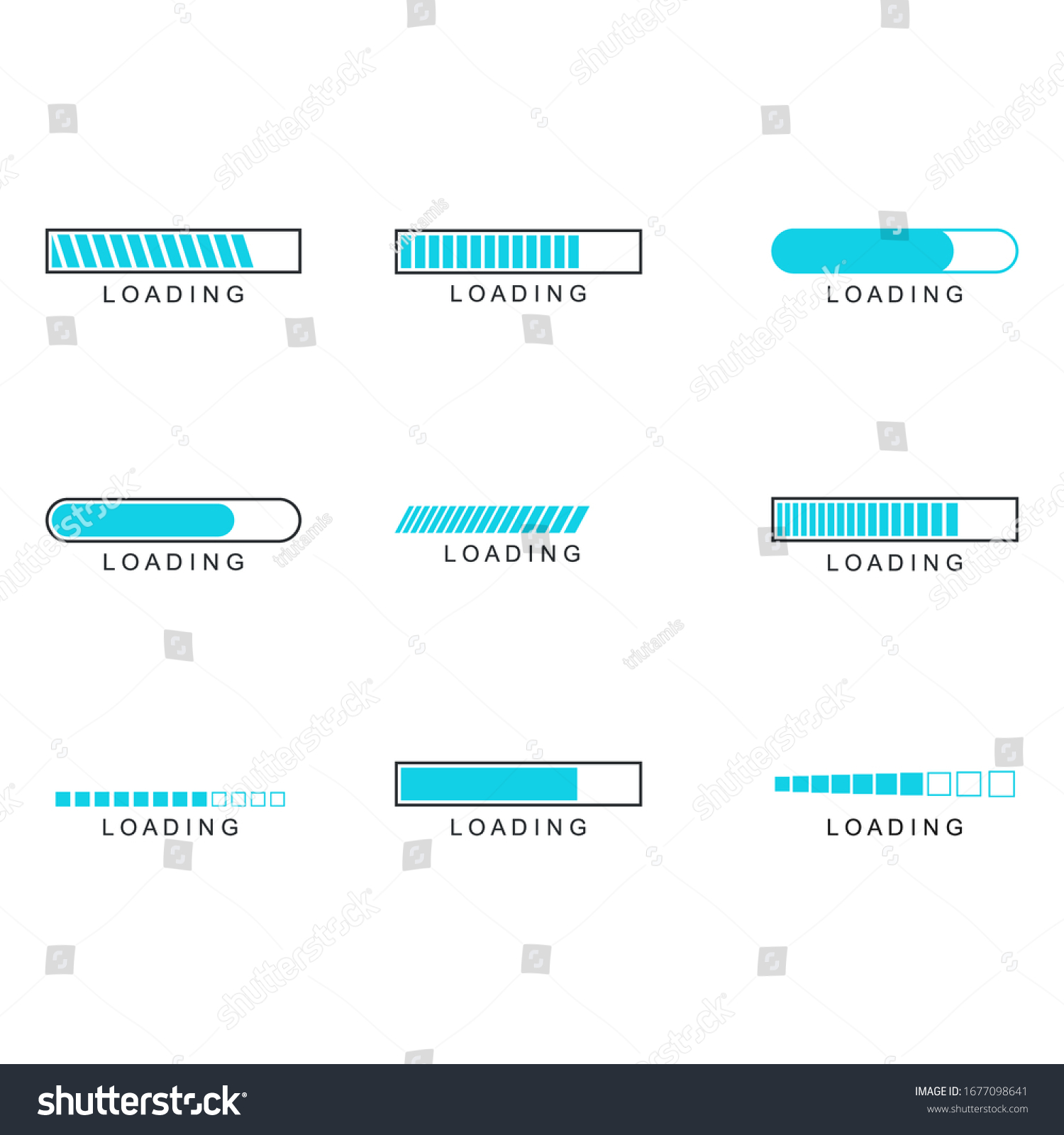 Loading Bar Progress Icons Load Sign Stock Vector (Royalty Free ...