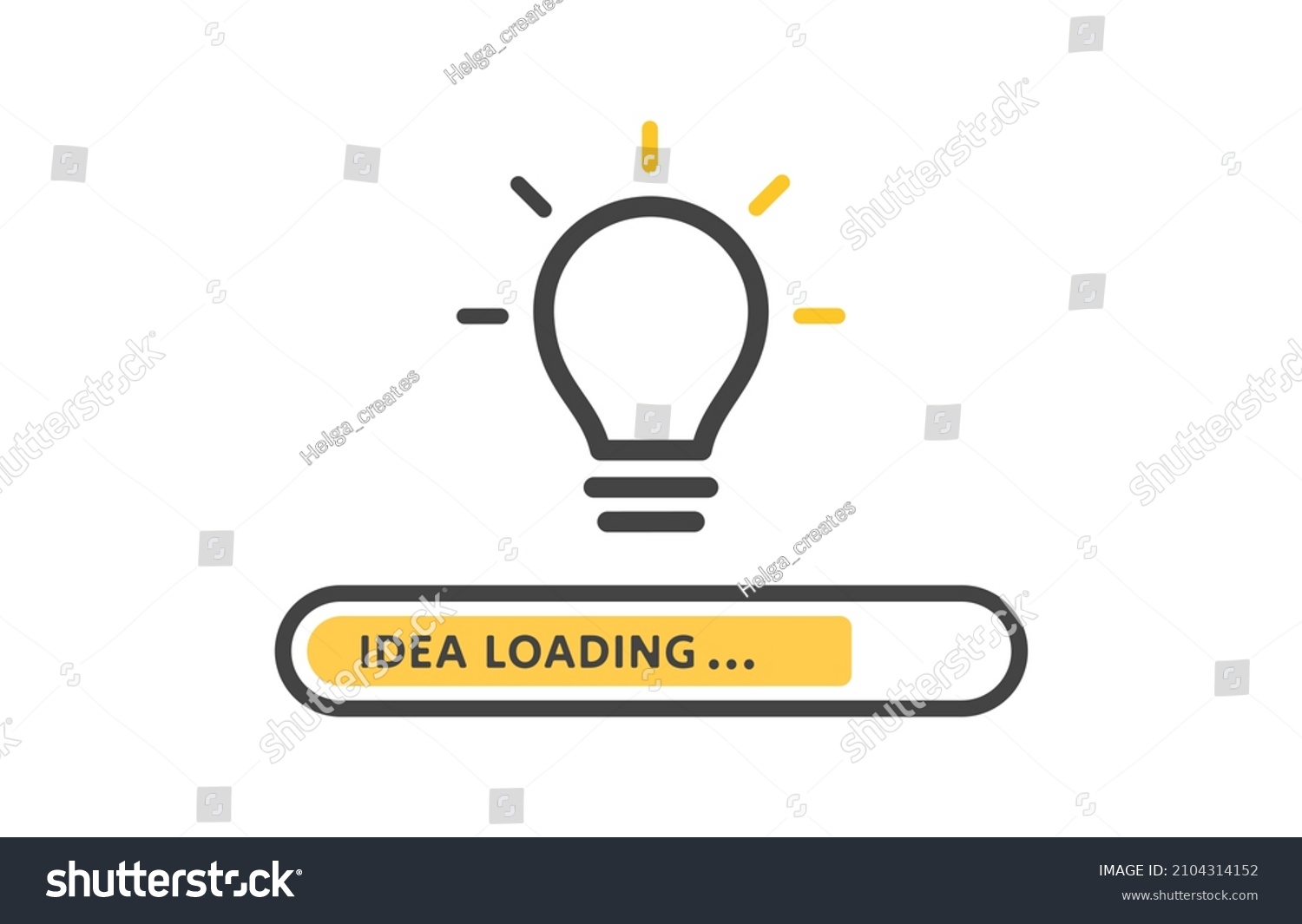 Loading Bar Lightbulb Idea Ideas Solutionscreative Stock Vector ...