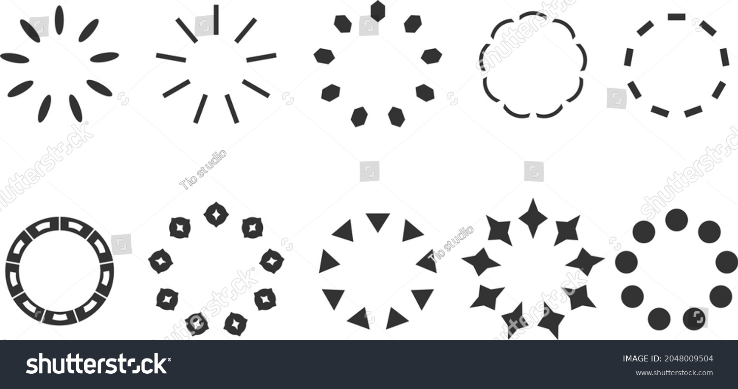 Loading Black White Icon Stock Vector (Royalty Free) 2048009504 ...