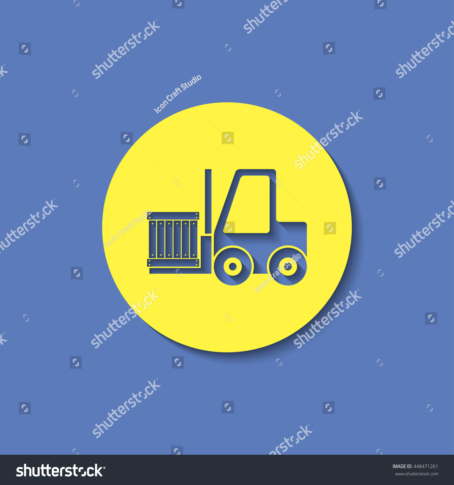 Loading Forklift Vector Icon Stock Vector (Royalty Free) 448471261 ...