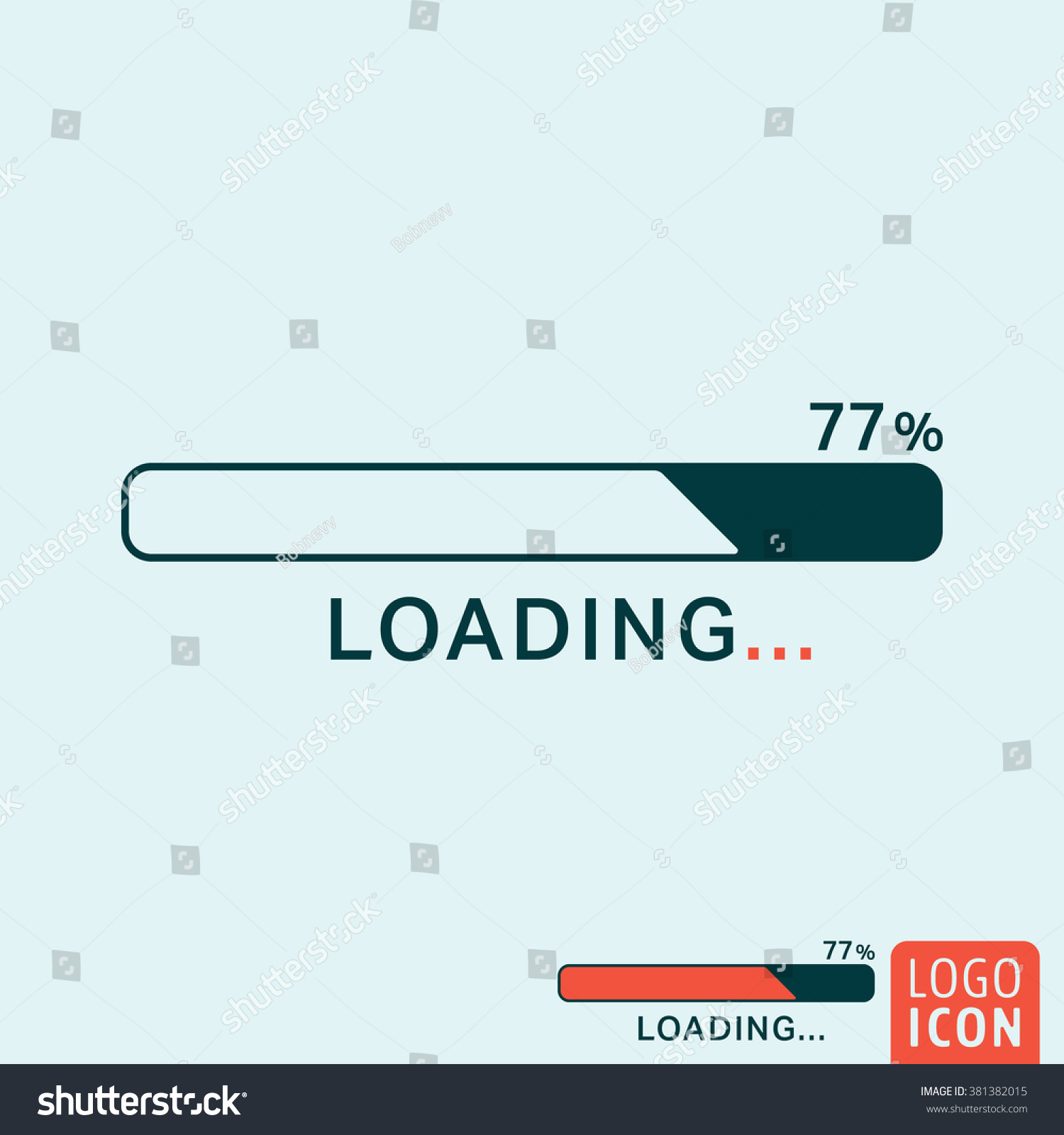 Loading Icon Progress Bar Icon Isolated Stock Vector (Royalty Free ...