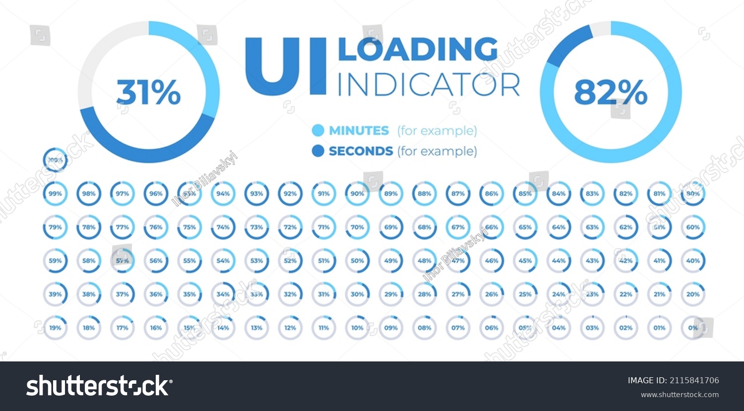Loading Indicator Progress Bar Percentage Meter Stock Vector (Royalty ...