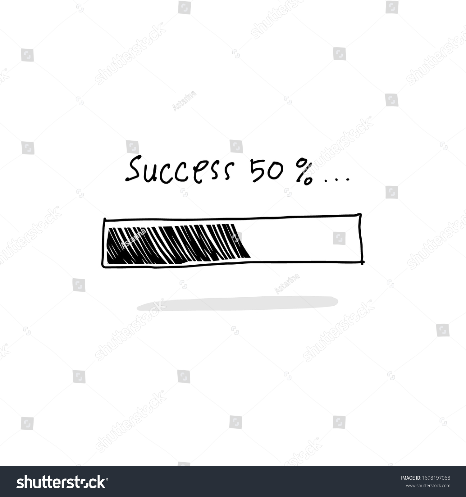 Loading Success Bar Hand Drawn Stock Vector (Royalty Free) 1698197068