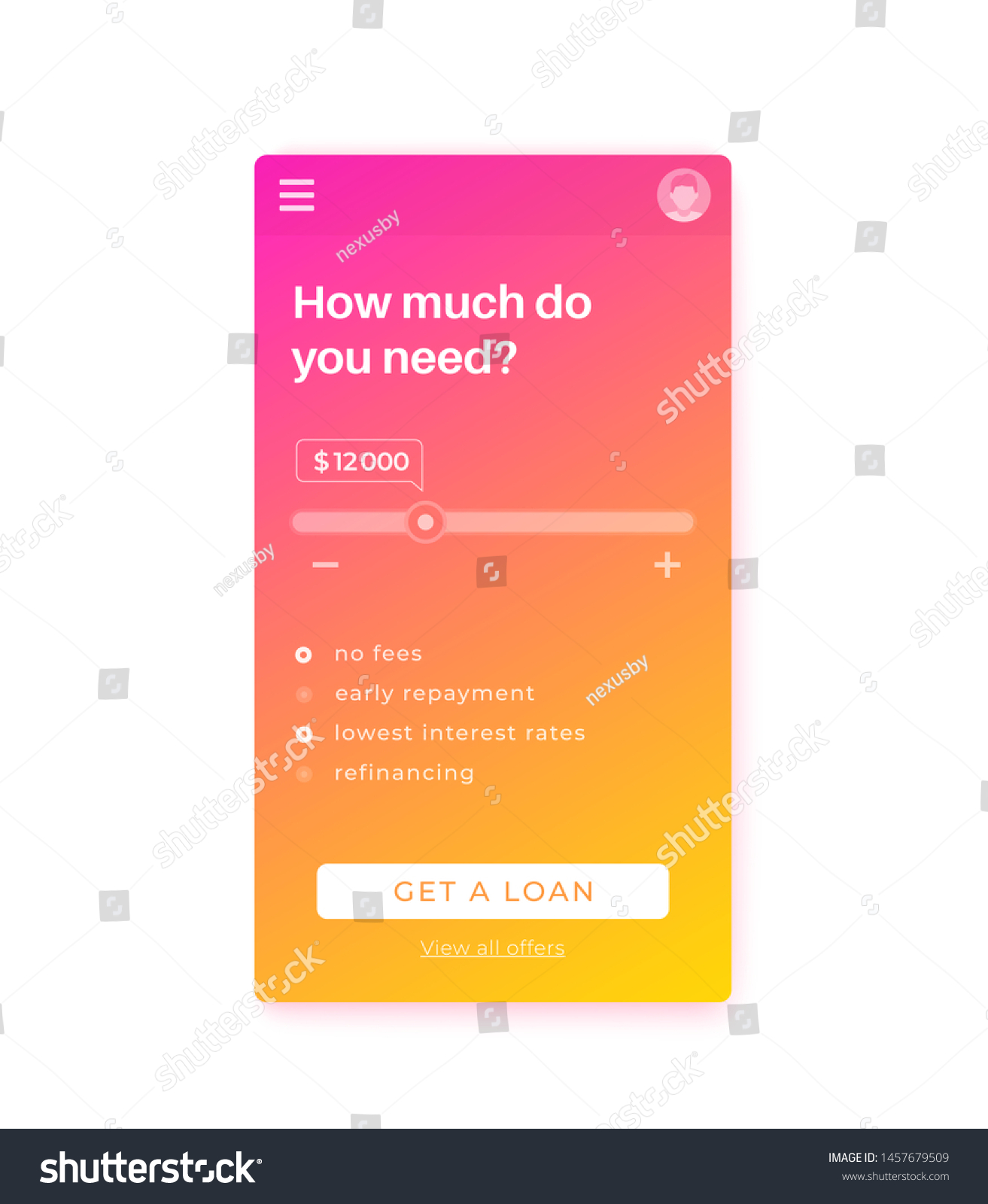 Loan App Vector Mobile Ui Design: vector de stock (libre de regalías ...