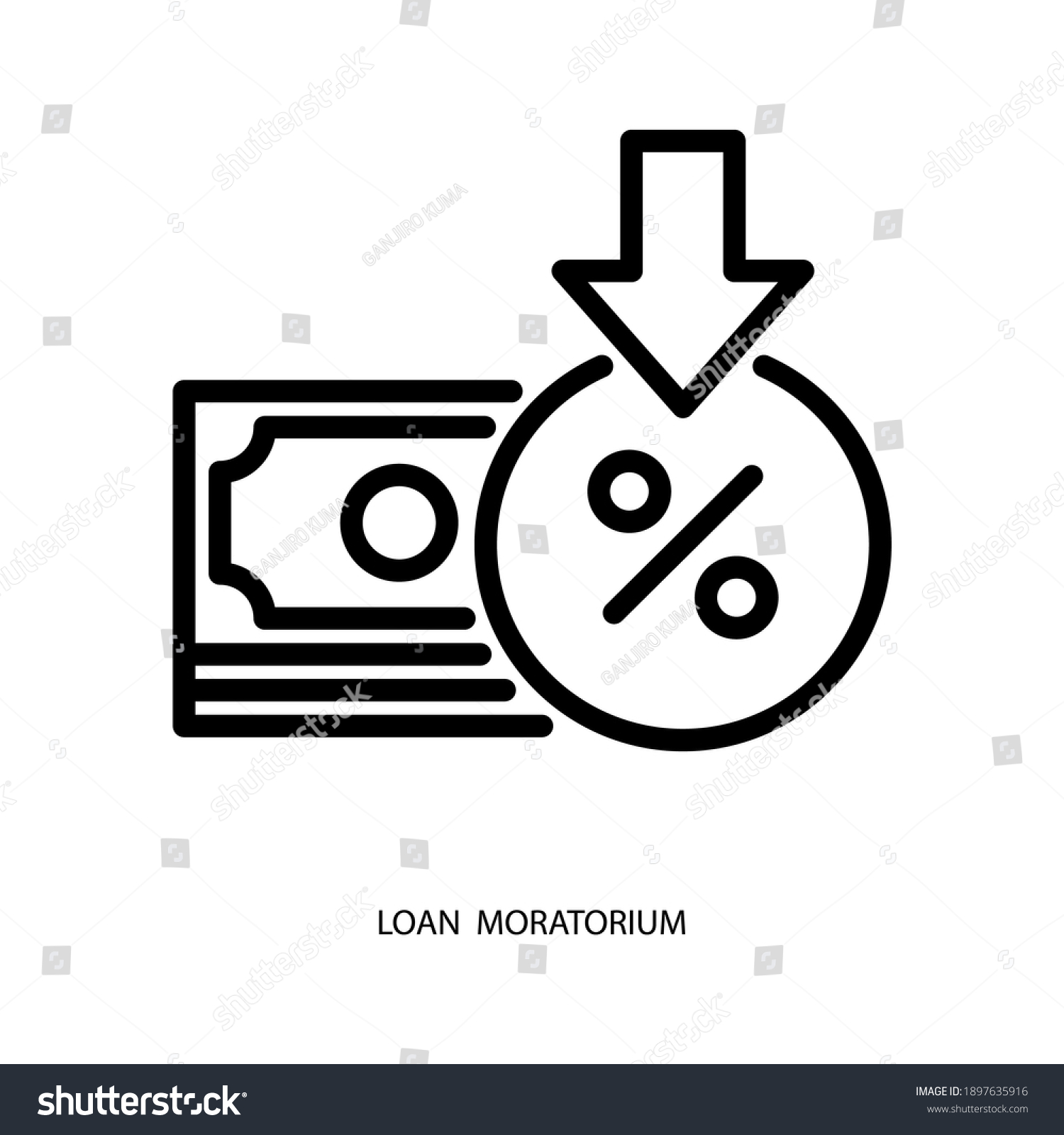 Loan Moratorium Simple Design Line Vector Stock Vector (Royalty Free ...