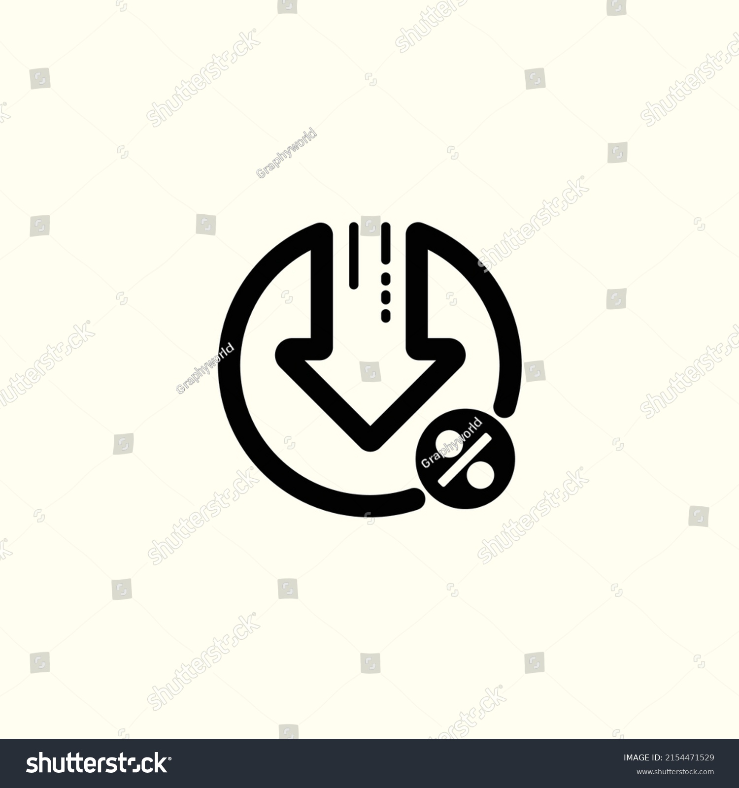 Loan Percent Decrease Icon Discount Sign Stock Vector (Royalty Free ...