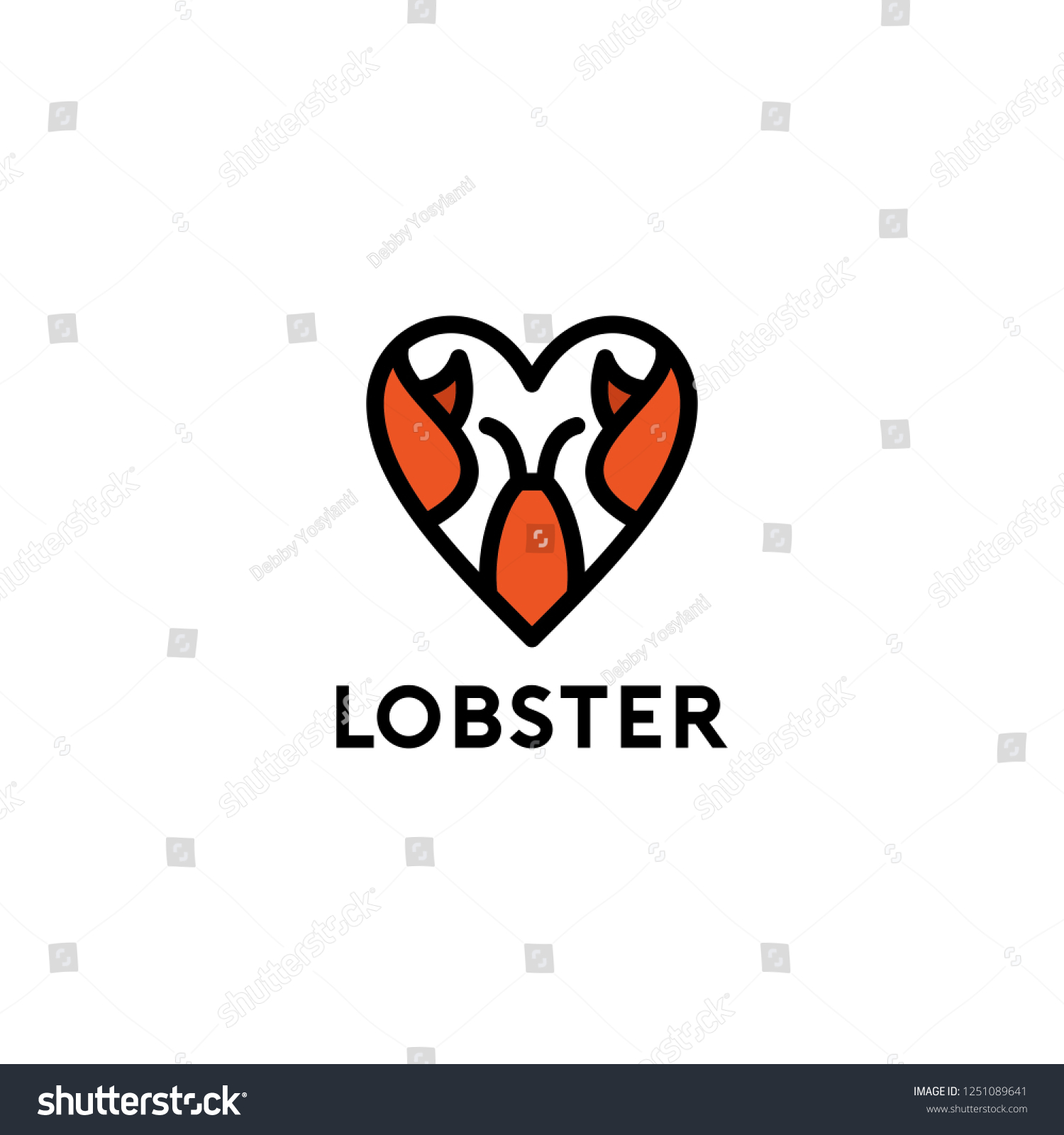 Lobster Logo Design Stock Vector (Royalty Free) 1251089641 | Shutterstock