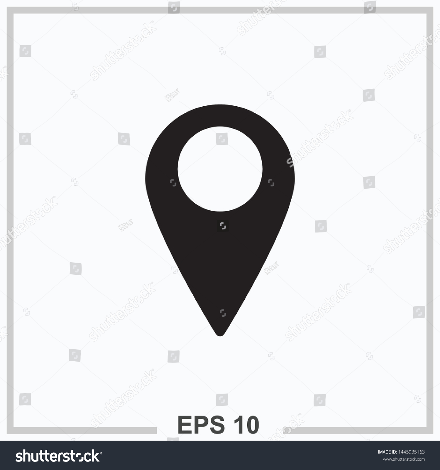 Location Icon Black Isolated Vector Illustration: เวกเตอร์สต็อก (ปลอด ...