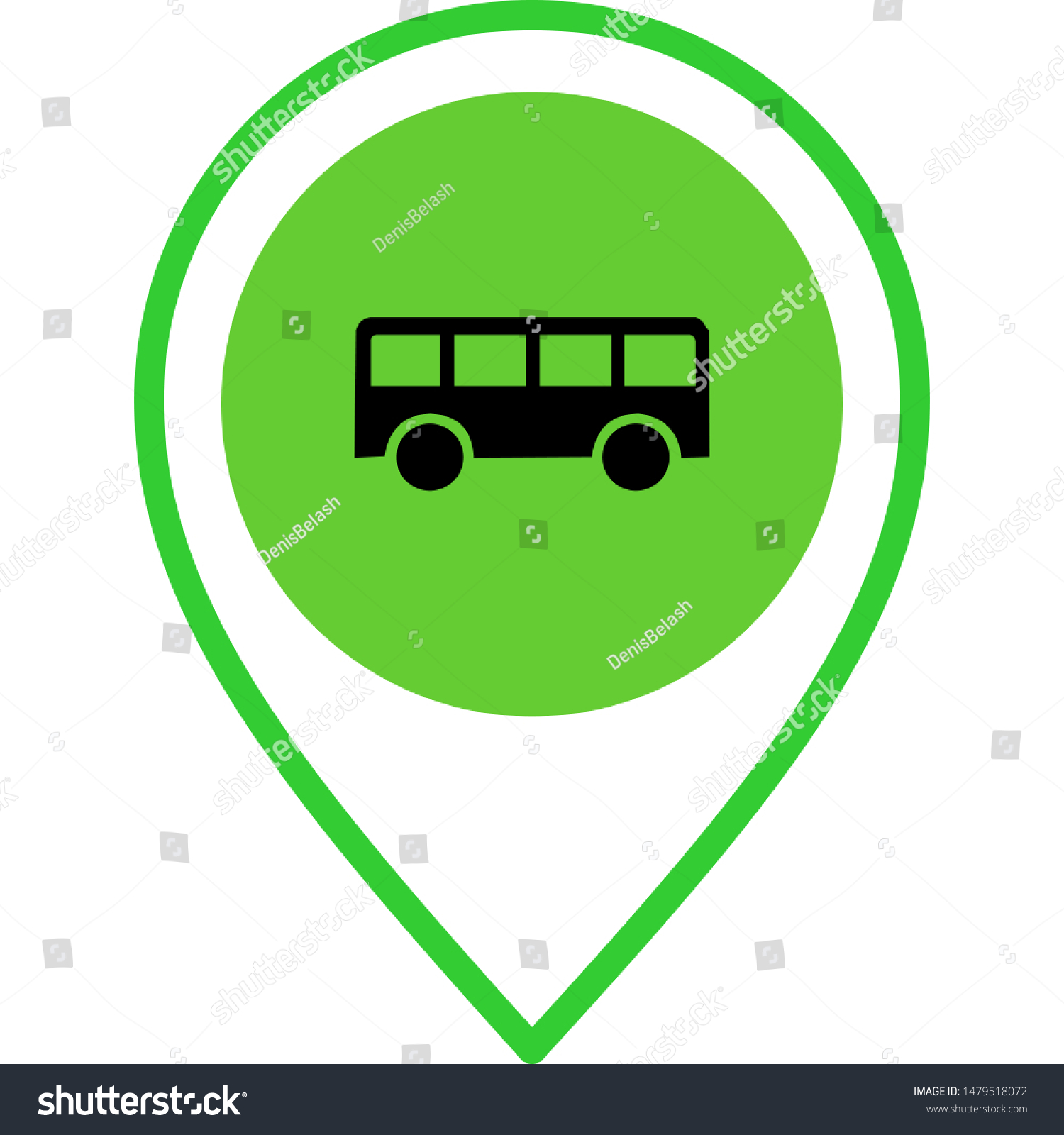 Location Icon Bus Stop Vector Illustration: เวกเตอร์สต็อก (ปลอดค่า ...