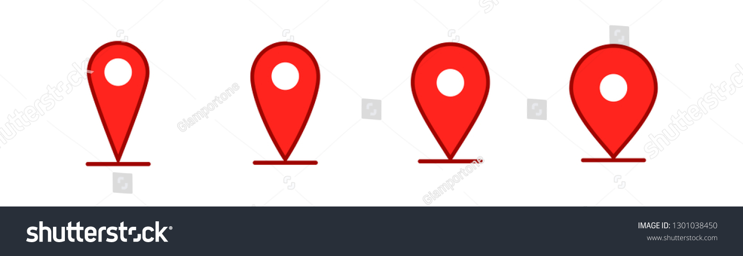 Location Icon Set Map Pin Vector Stock Vector (Royalty Free) 1301038450 ...