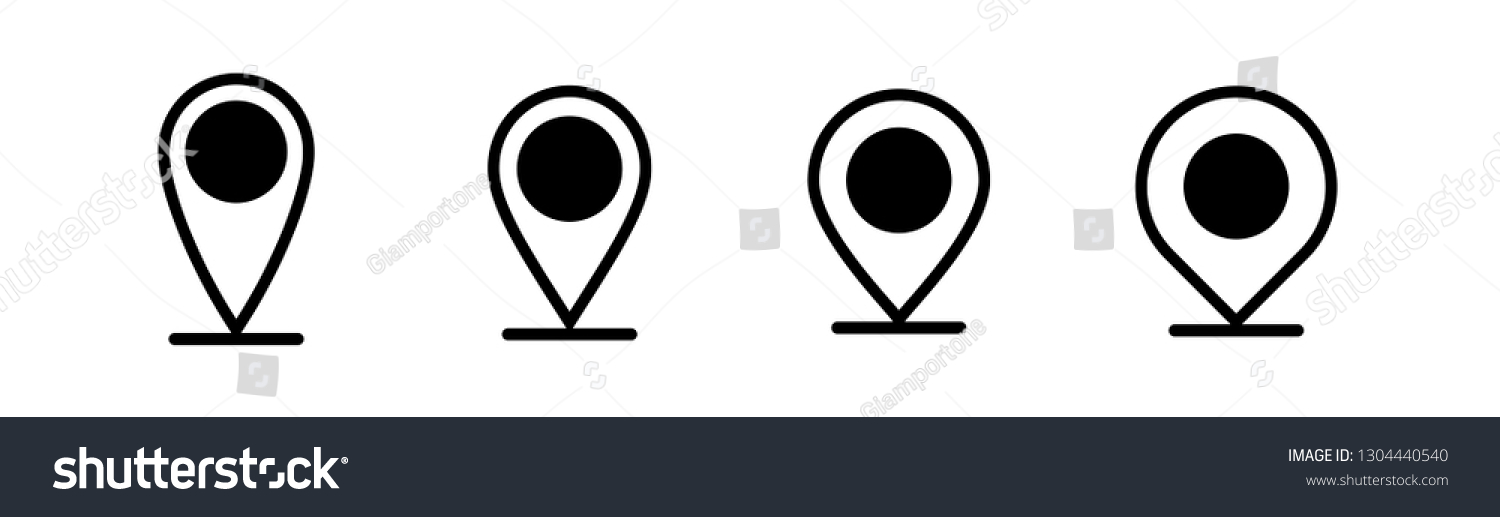 Location Icon Set Map Pin Vector Stock Vector (Royalty Free) 1304440540 ...