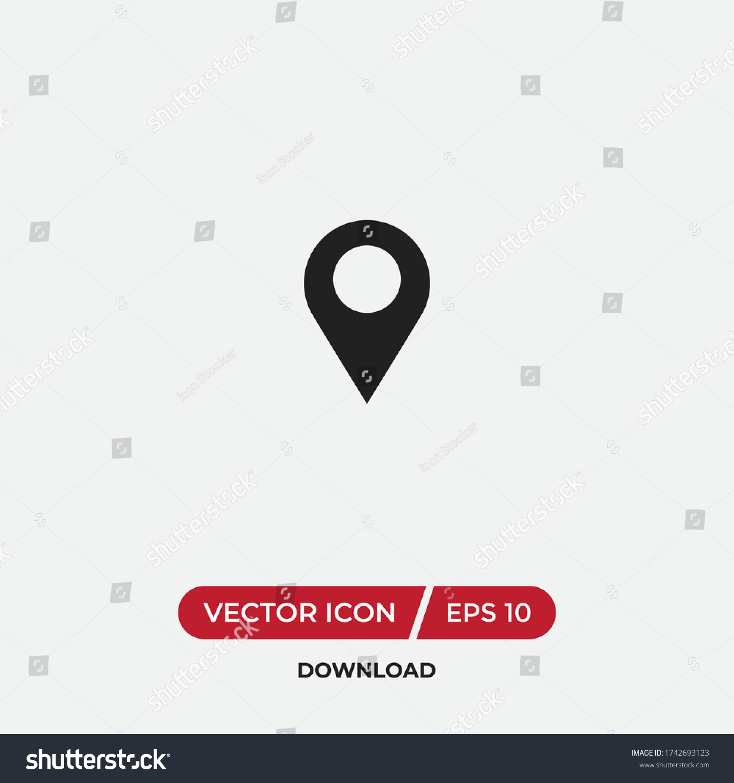 Vector de icono de ubicación. Signo: vector de stock (libre de regalías ...