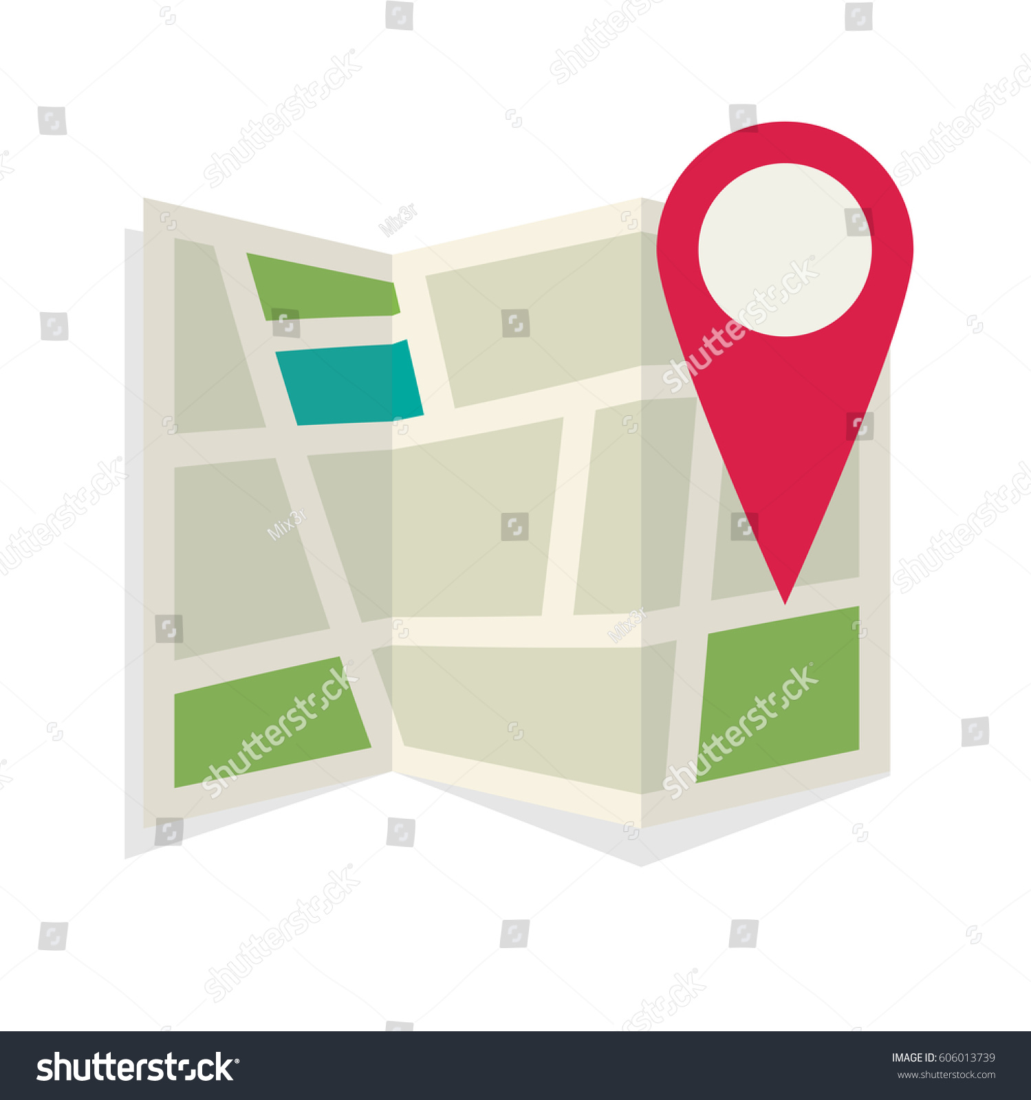 Location Map Flat Design Vector Icon: vector de stock (libre de ...