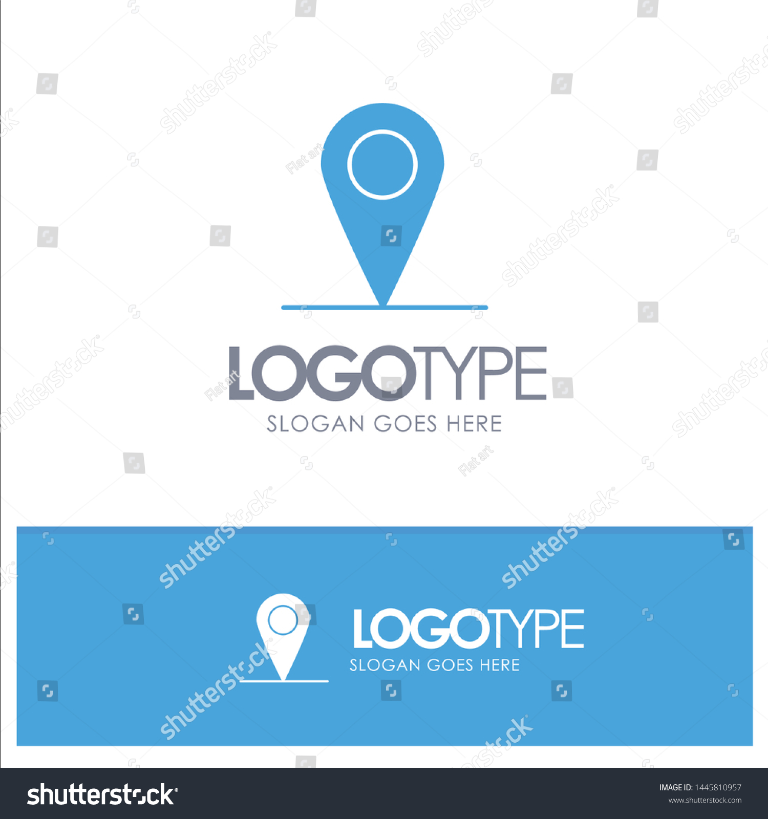Location Map Interface Blue Solid Logo Stock Vector (Royalty Free ...