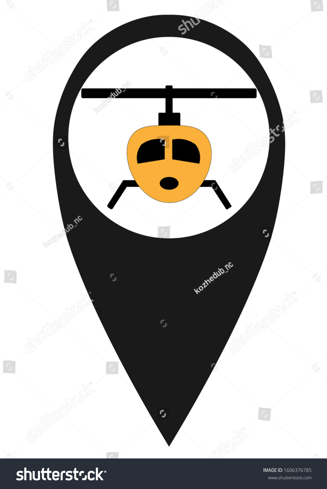 Location Pointer Helicopter Simple Modern Icon Stock Vector (Royalty ...