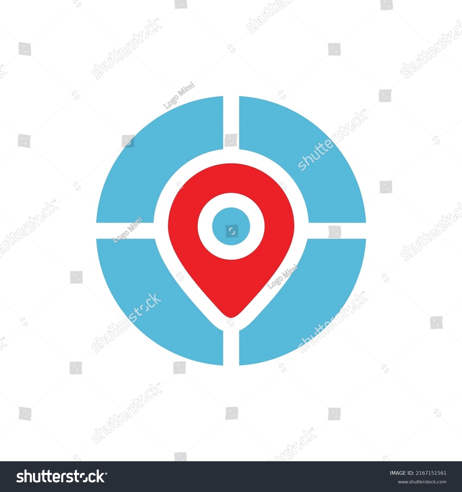Location Targeting Logo Map Pin Target Stock Vector (Royalty Free ...