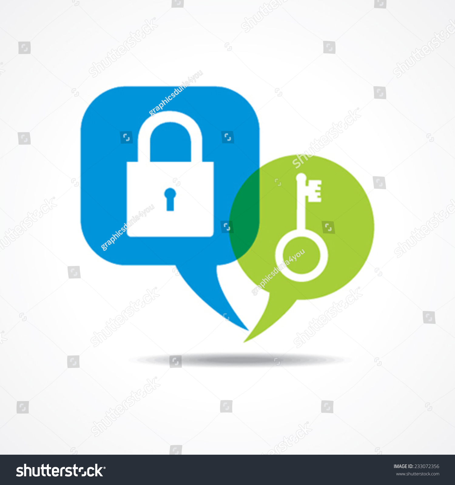 Lock Key Message Bubble Stock Vector Stock Vector (Royalty Free ...