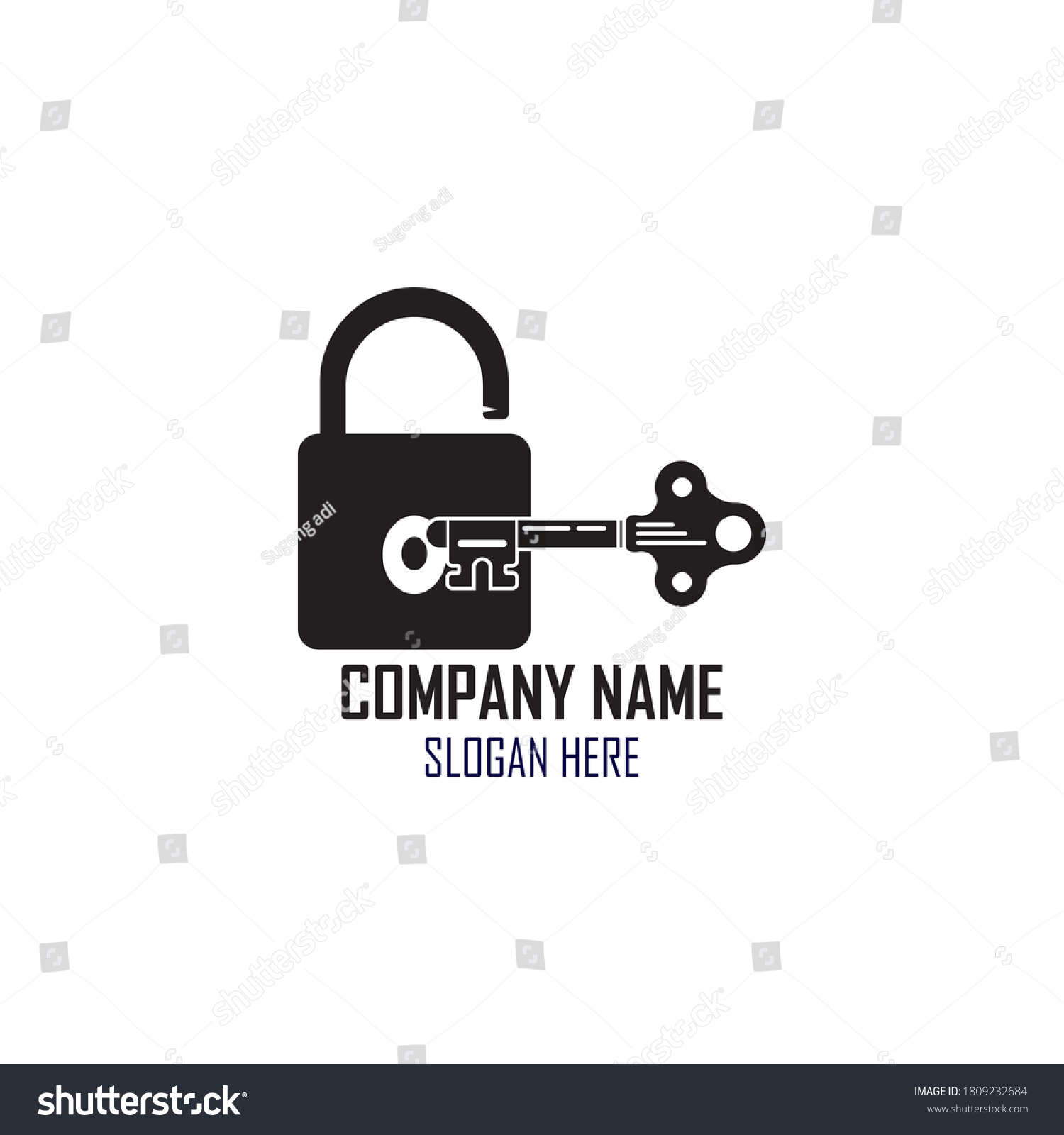 Lock Key Logo Design Template Vector Stock Vector (Royalty Free) 1809232684