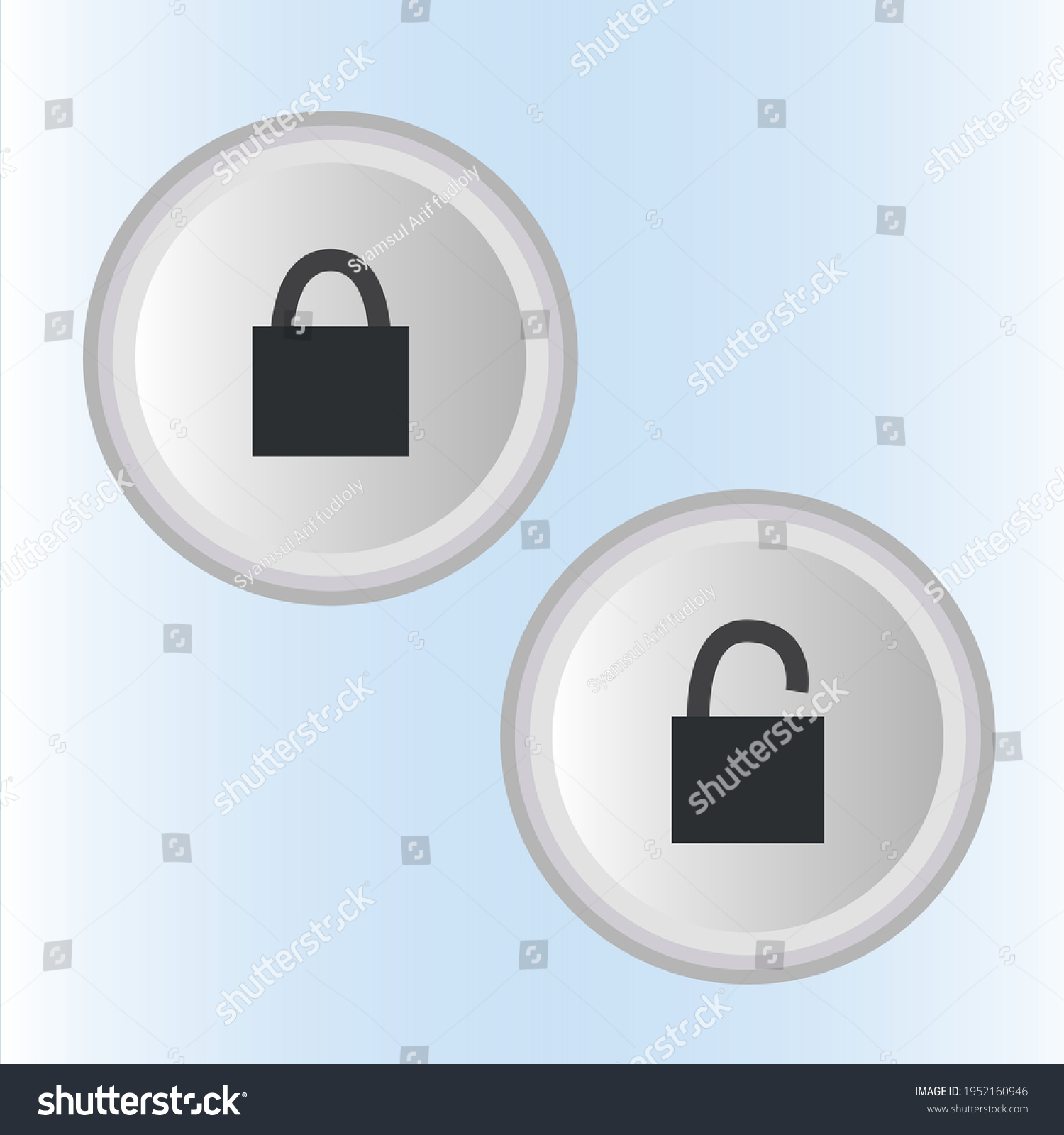 Lock Button Icon Symbol Illustration Stock Vector (Royalty Free ...