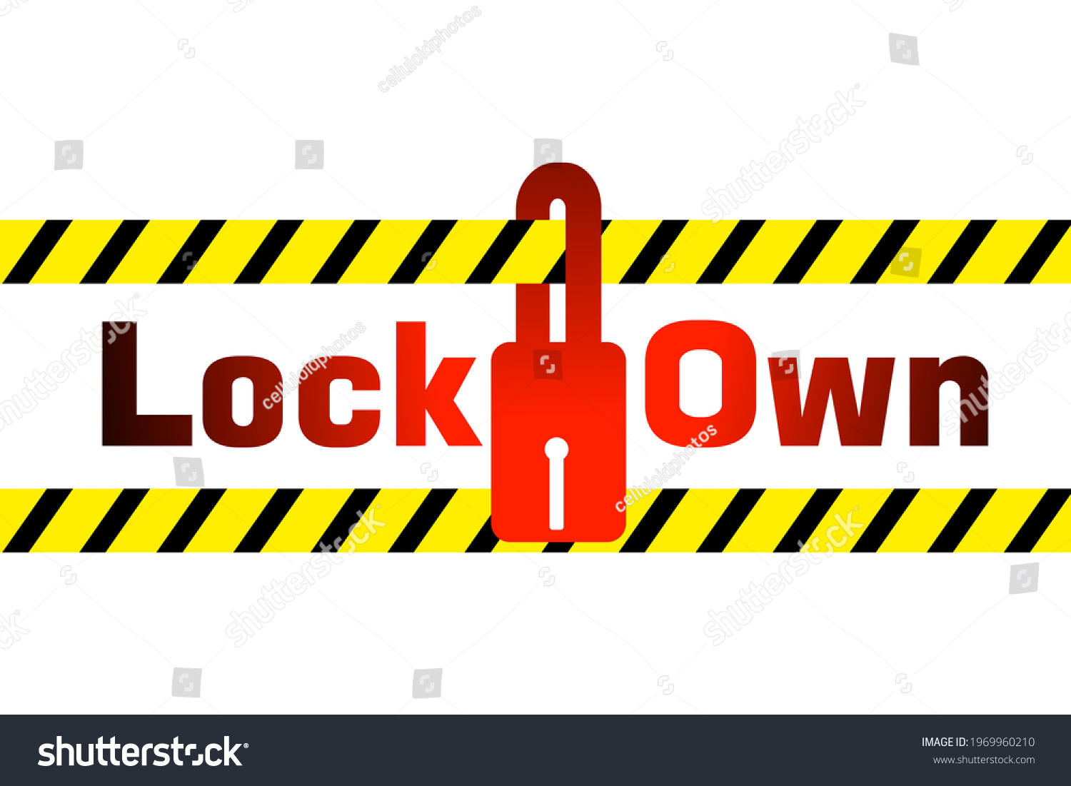 Lock Down Vector Image Icon Lock Stock Vector (Royalty Free) 1969960210