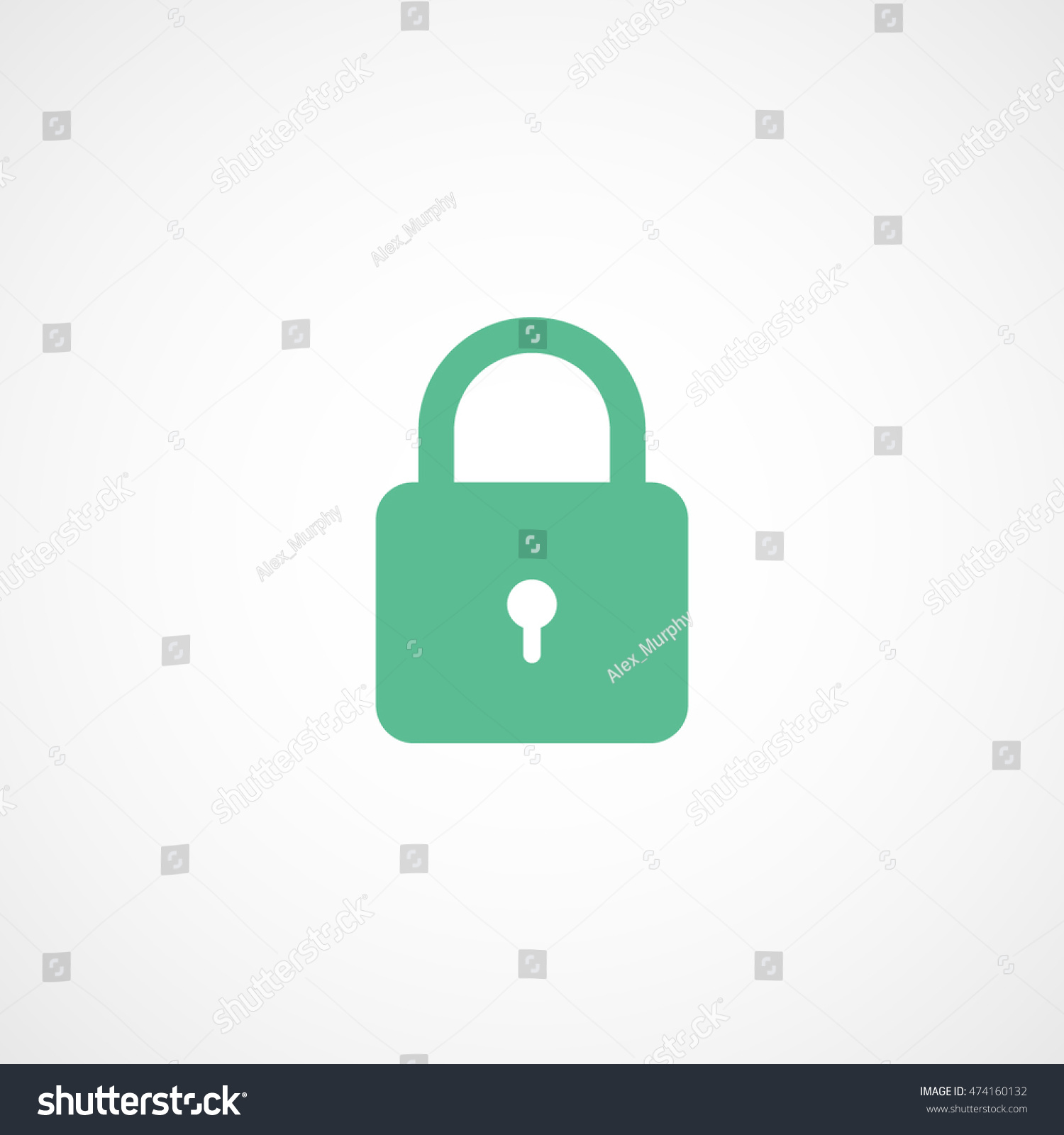 Lock Green Flat Icon On White Stock Vector 474160132 - Shutterstock