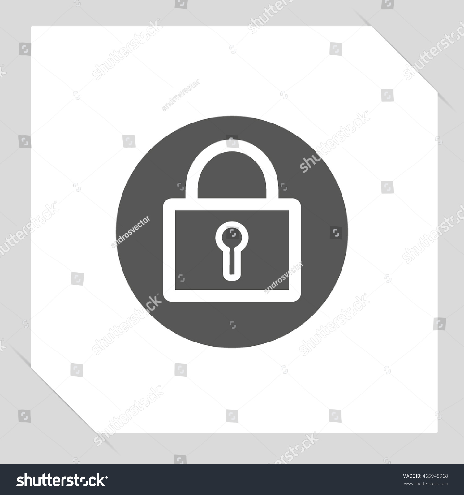 Lock Icon Black Vector Illustration Stock Vector (Royalty Free) 465948968
