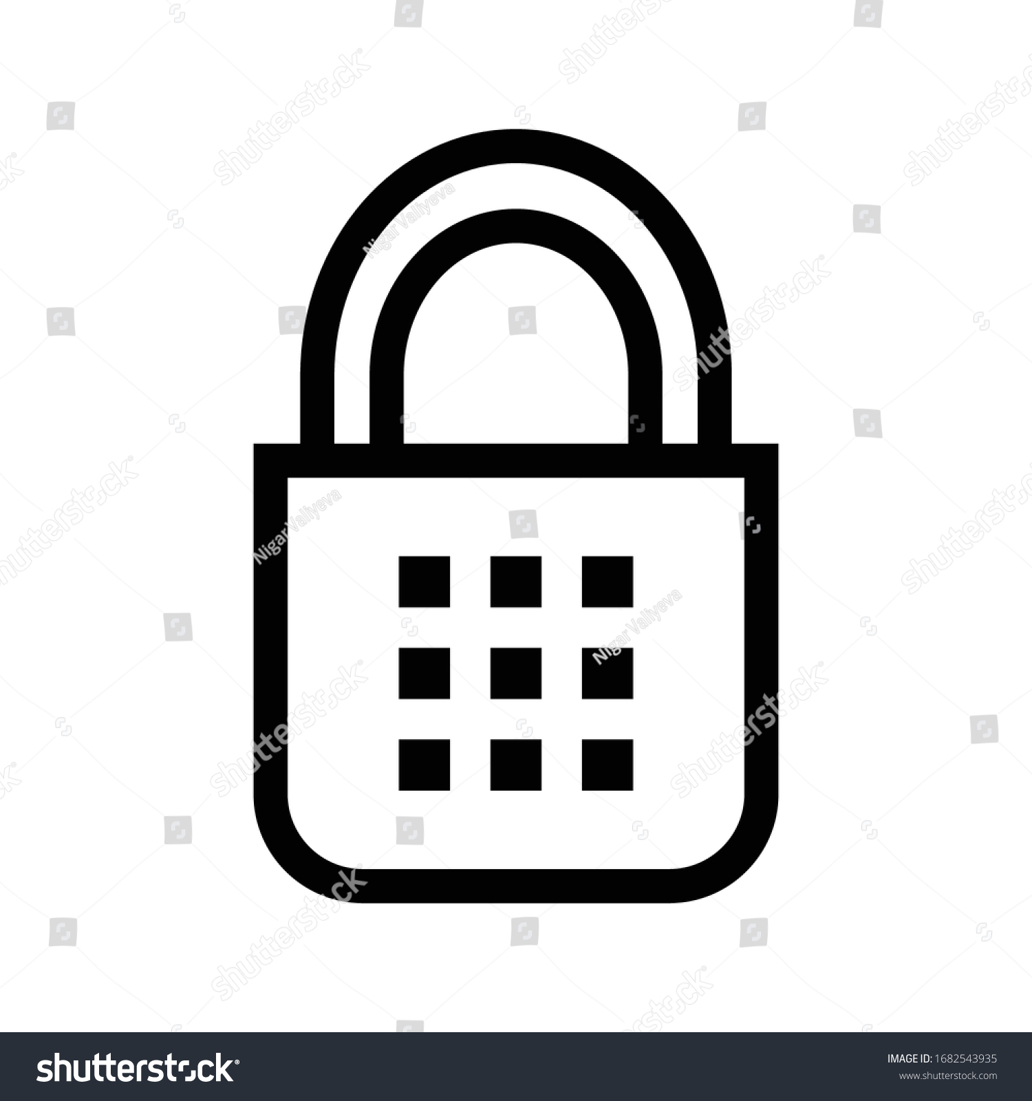 Lock Icon Outline Isolated Vector Illustration Stock Vector (Royalty ...