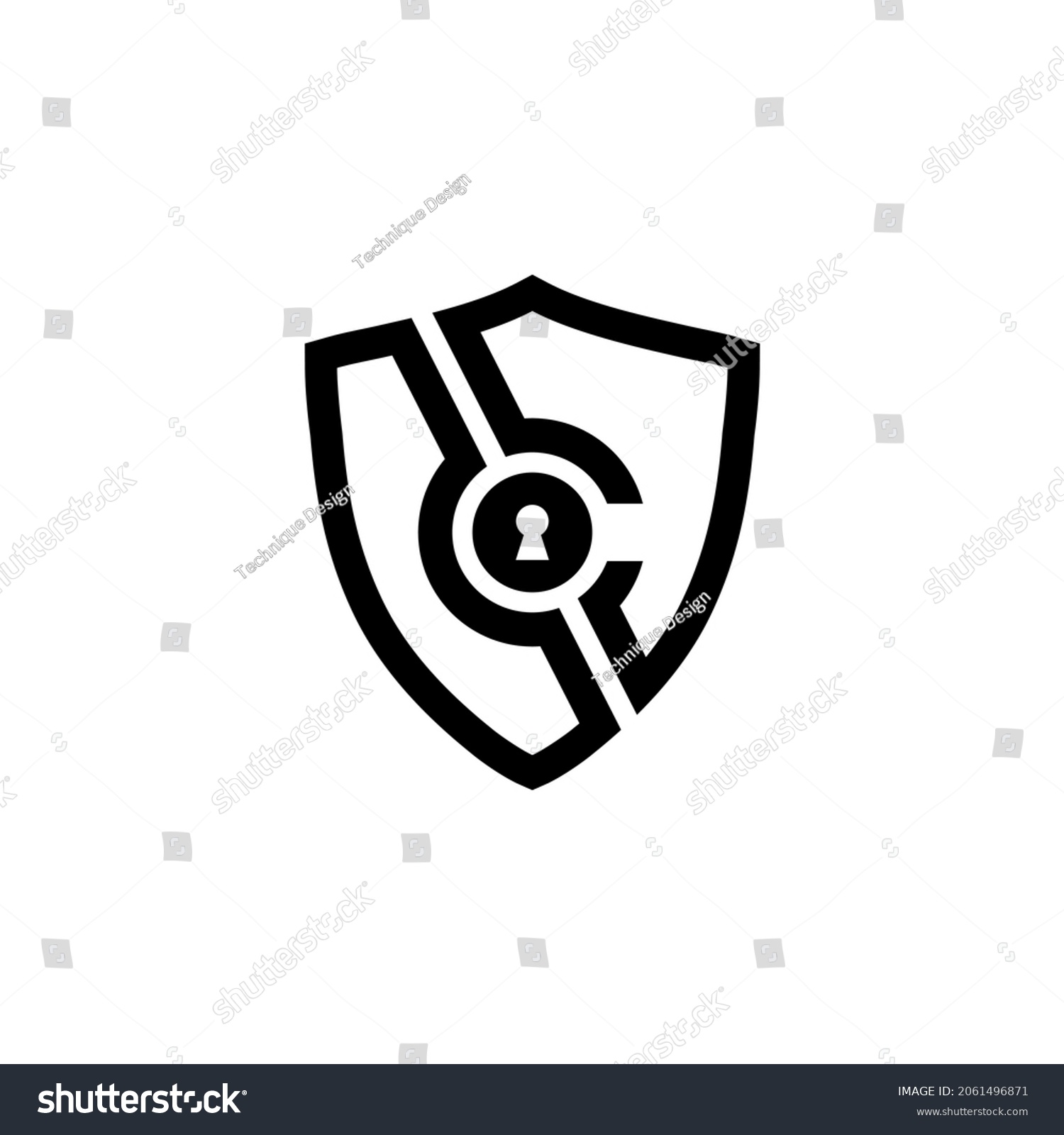 Lock Letter C Shield Logo Design Stock Vector (Royalty Free) 2061496871 ...