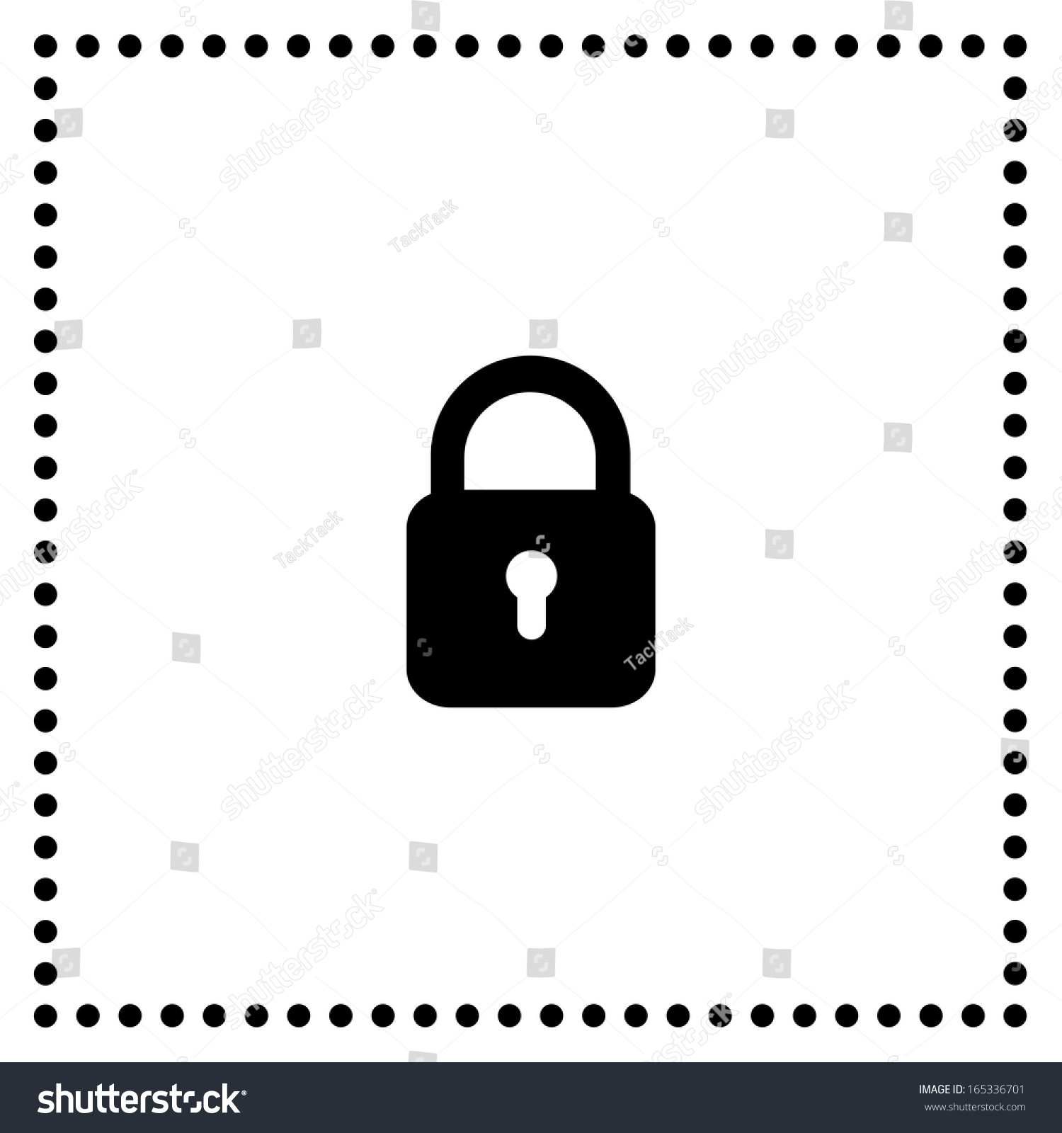 Lock Symbol On White Background Stock Vector (Royalty Free) 165336701