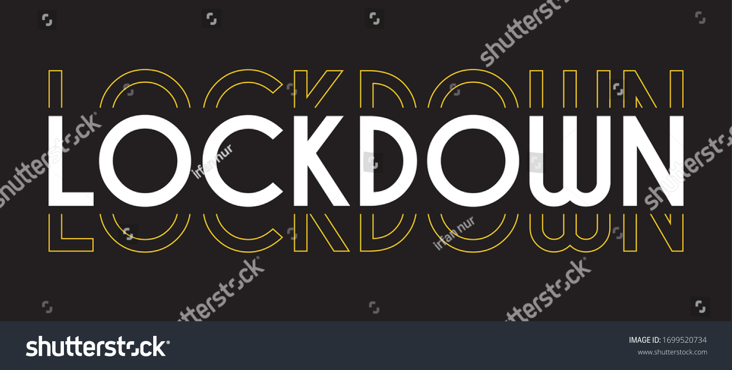 Lockdown Lettering Wallpaper Free Vector Background Stock Vector ...