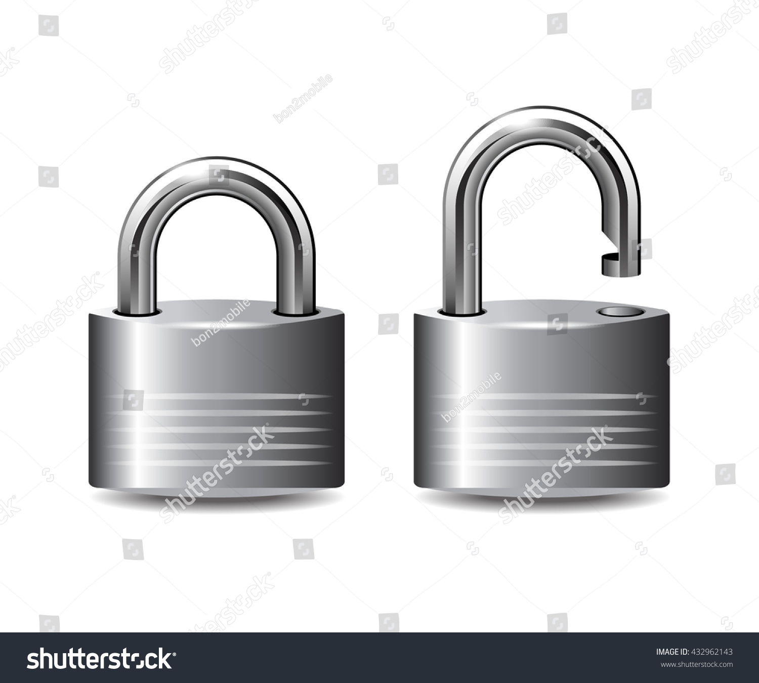 Locked Unlocked Padlock Icon Isolated On Stock Vector 432962143 ... Locked Unlocked Padlock Icon Isolated On Stock Vector 432962143 ...